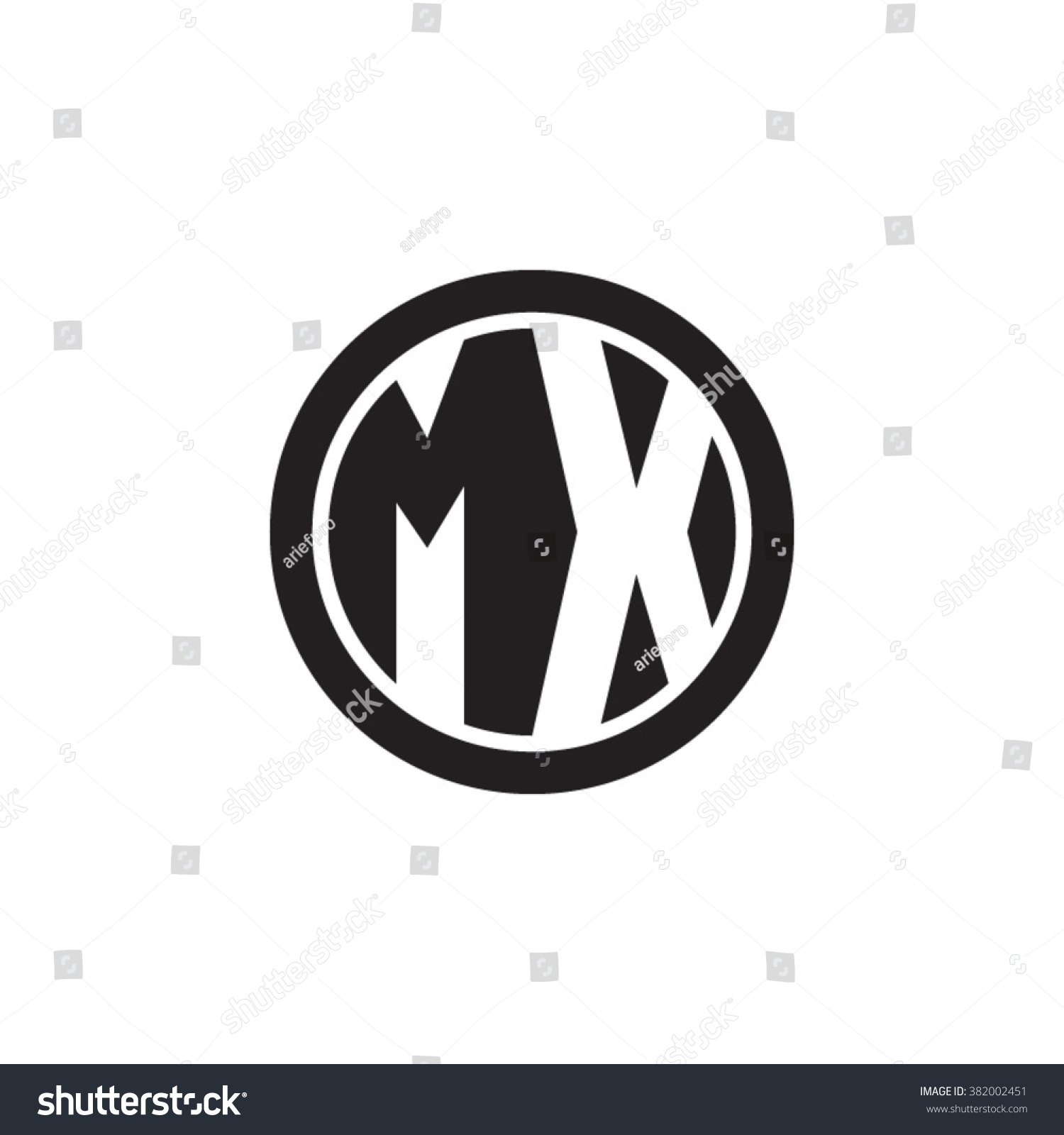 Mx Initial Letters Circle Monogram Logo Stock Vector 382002451 ...