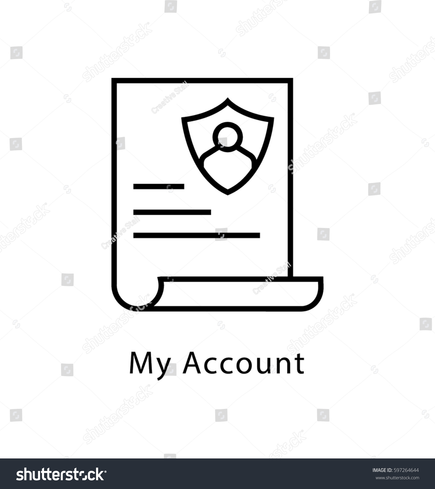 My Account Vector Line Icon Stock Vector (Royalty Free) 597264644 ...