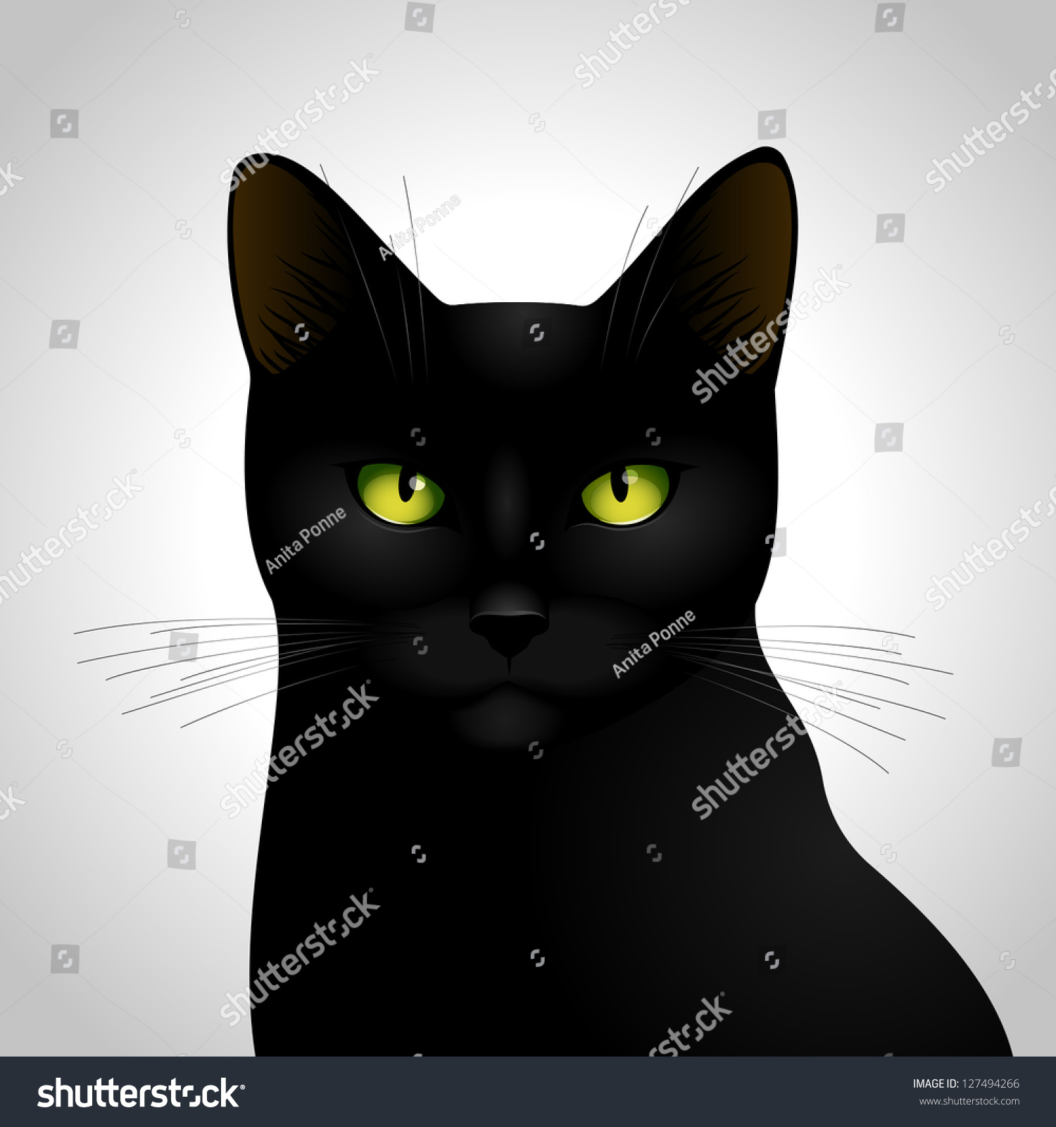 Mi gato negro, ilustración vectorial: vector de stock (libre de ...