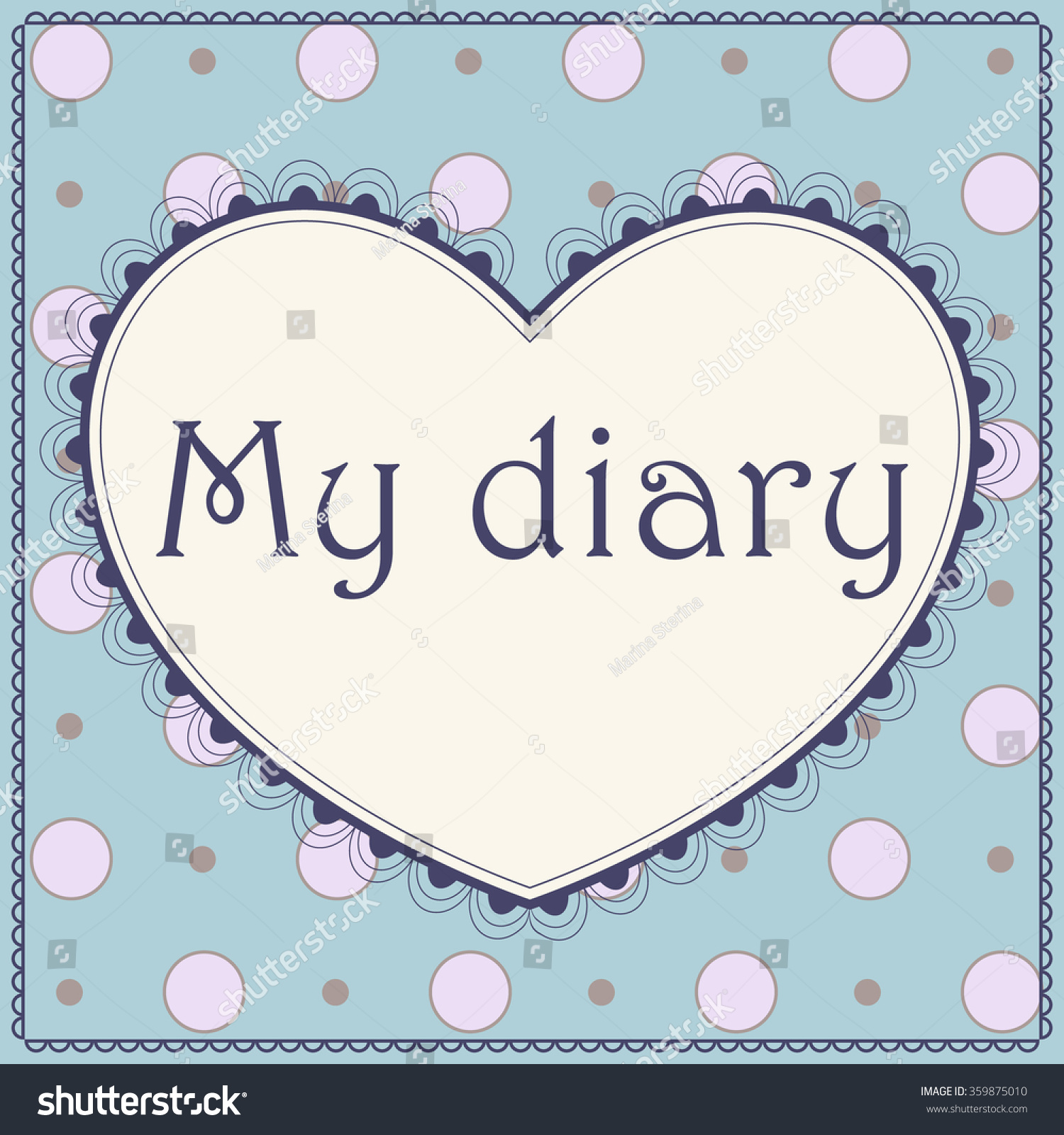 My Diary Cover Page Stock Vector 359875010 - Shutterstock