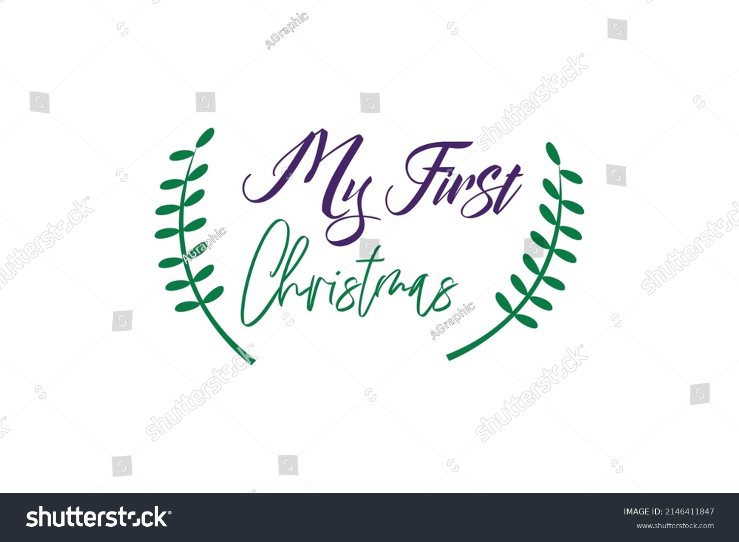 My First Christmas Quotes Creative Vector Stock Vector (Royalty Free ...