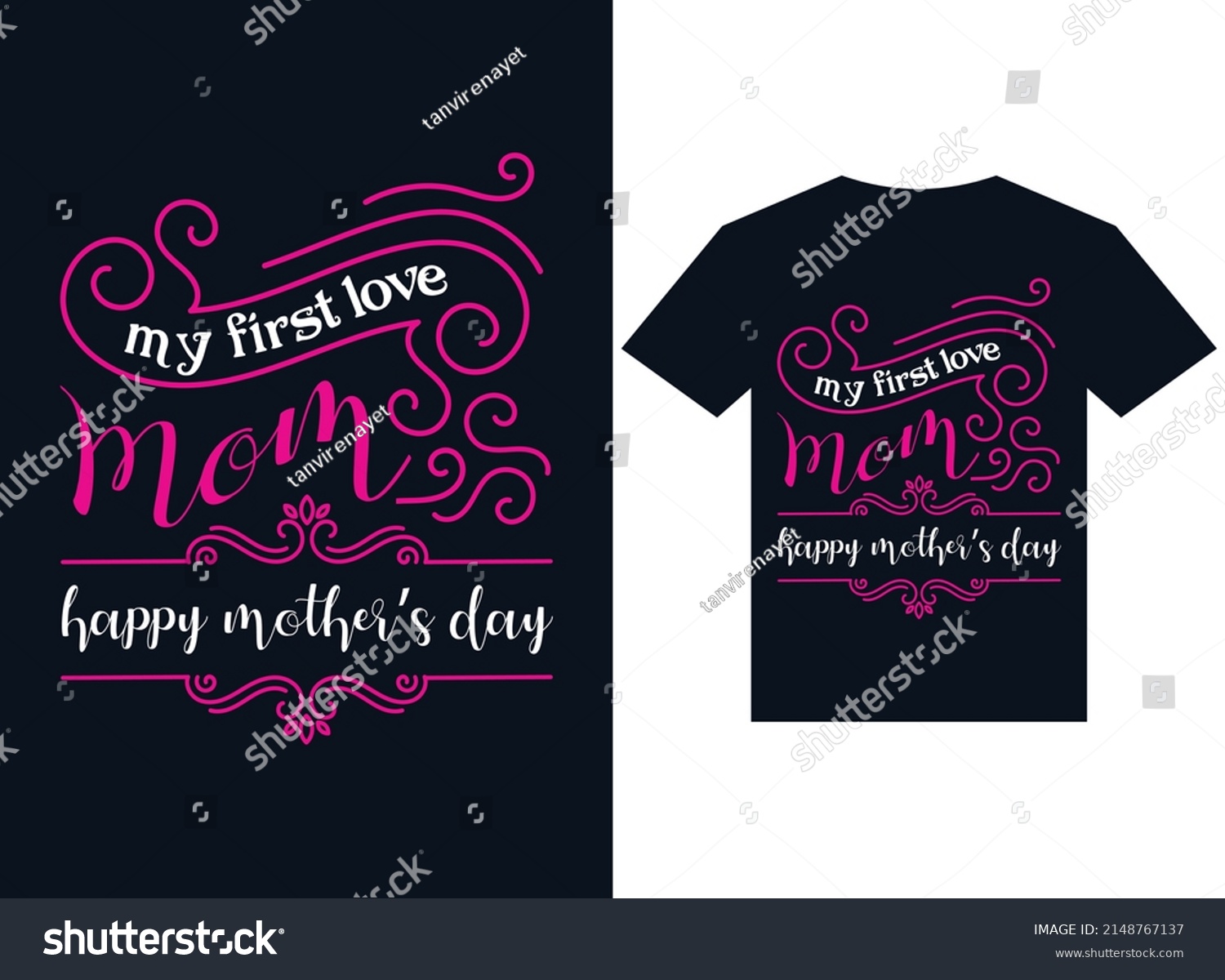 My First Love Mom Happy Mothers Stock Vector Royalty Free 2148767137
