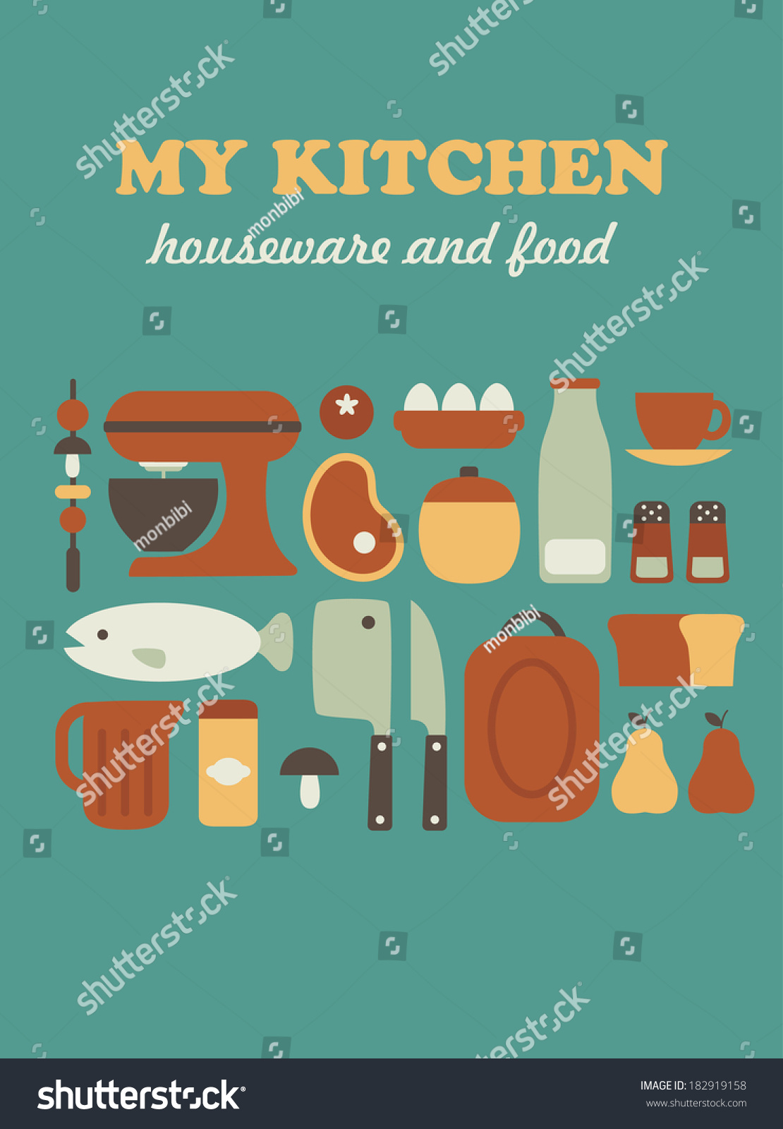 My Kitchen Card Design Vector Illustration Stock Vector (Royalty Free ...