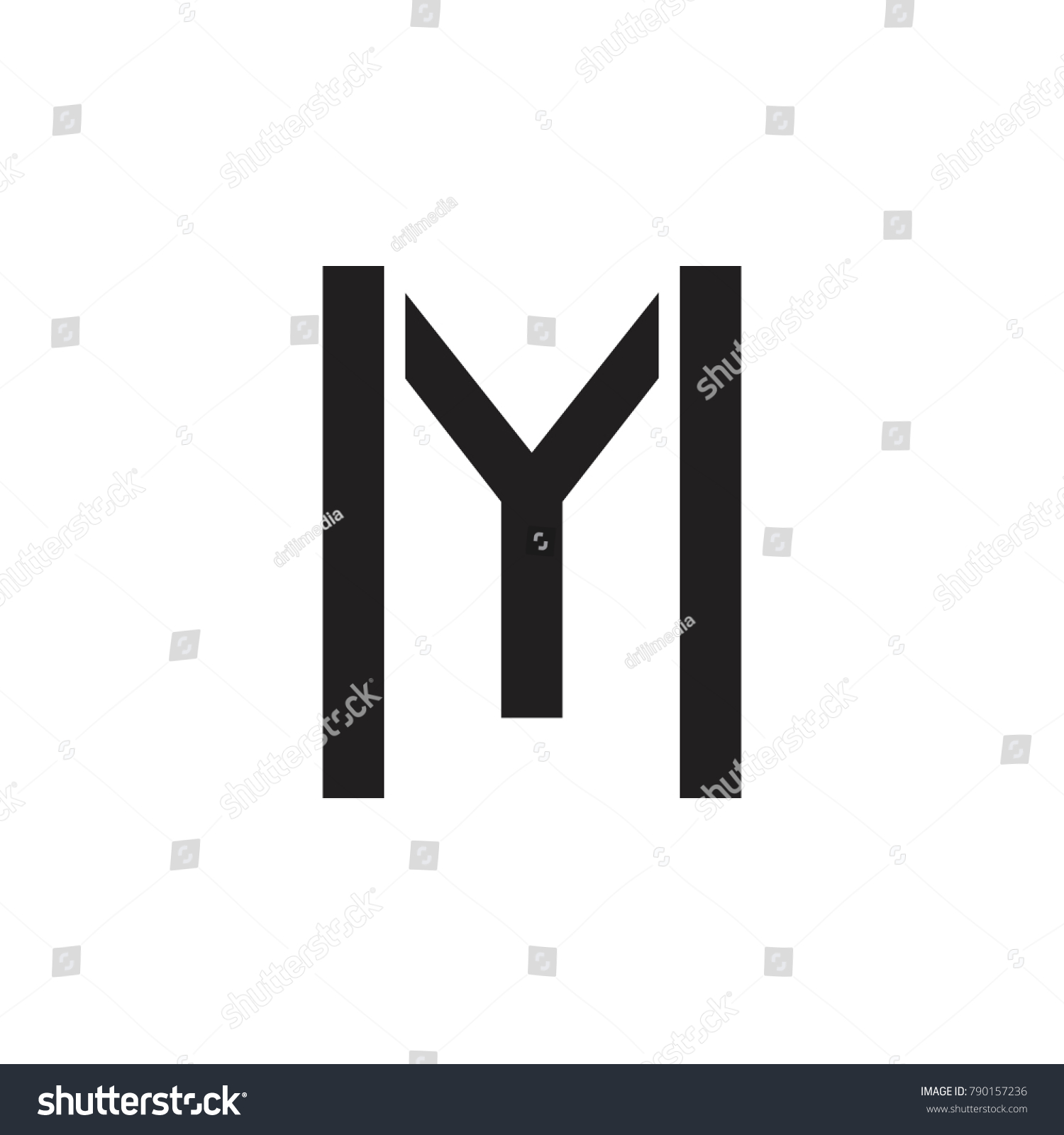 My Letter Logo Design Vector Stock Vector (Royalty Free) 790157236