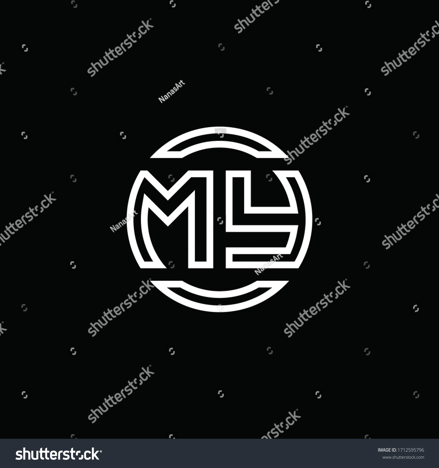 My Logo Monogram Negative Space Circle Stock Vector (Royalty Free ...