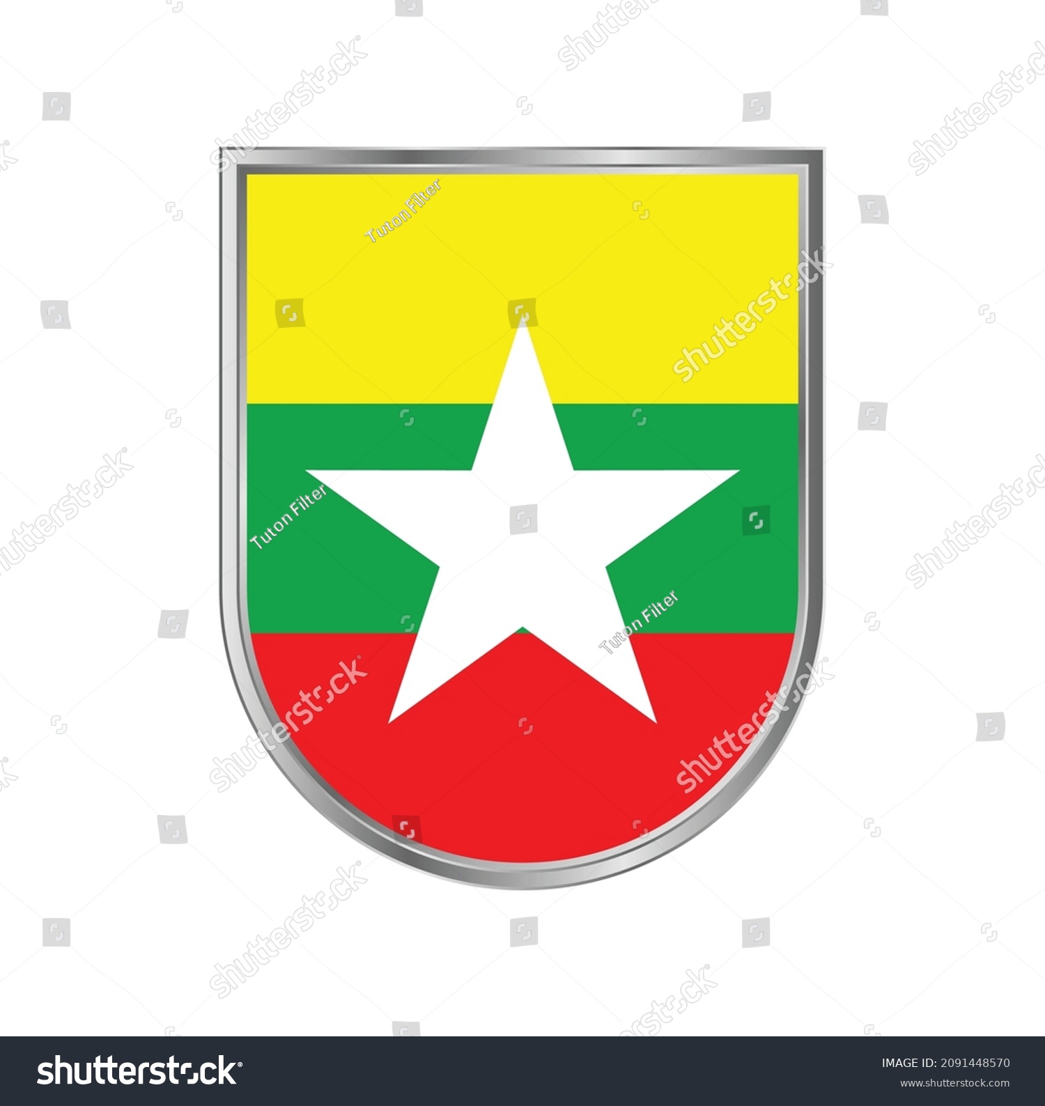 Myanmar Flag Silver Frame Vector Design Stock Vector (Royalty Free ...