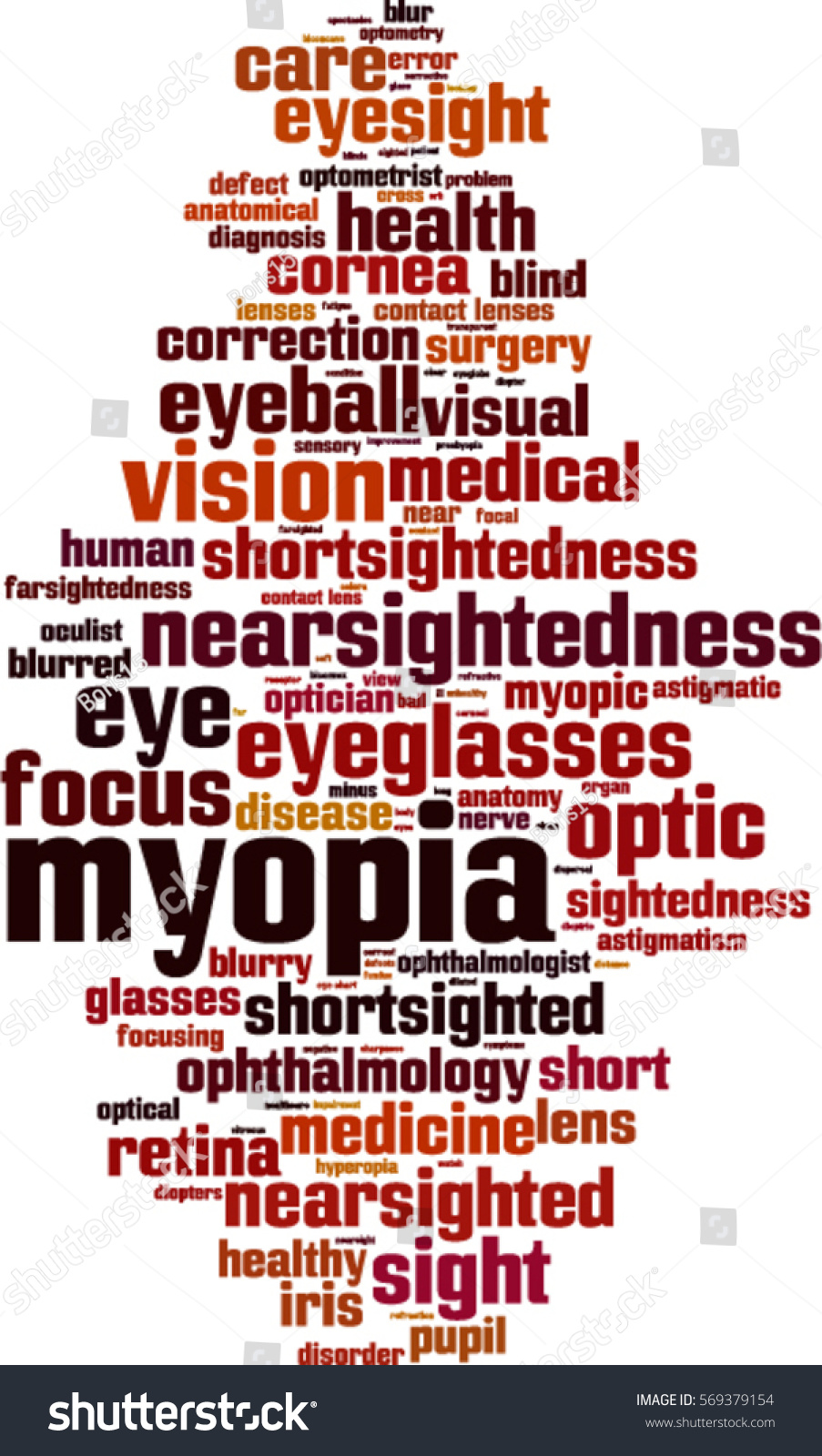 Myopia Word Cloud Concept Vector Illustration: เวกเตอร์สต็อก (ปลอดค่า ...