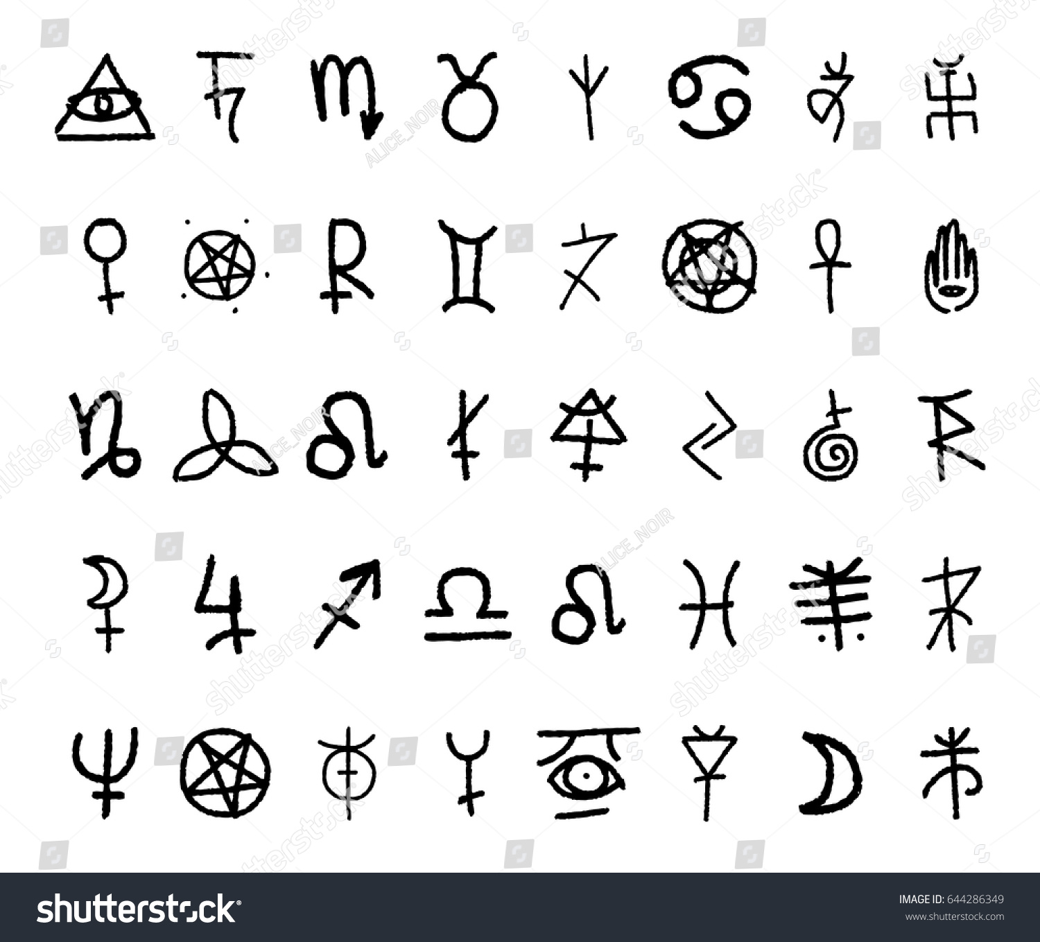 Mystical Esoteric Icon Set Stock Vector (Royalty Free) 644286349 ...