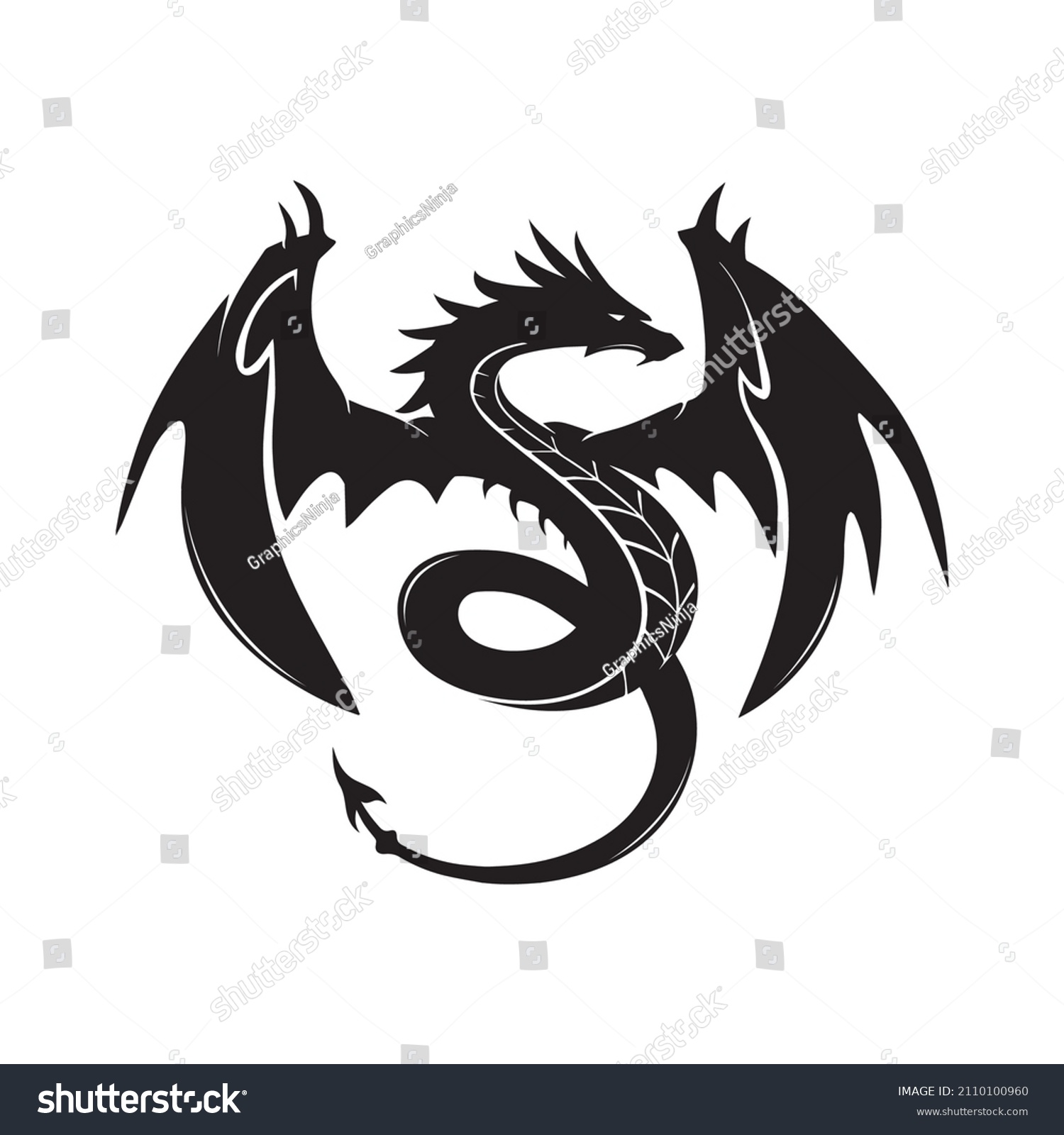 Mythical Creature Fantasy Dragon Vector Illustration Stock Vector ...