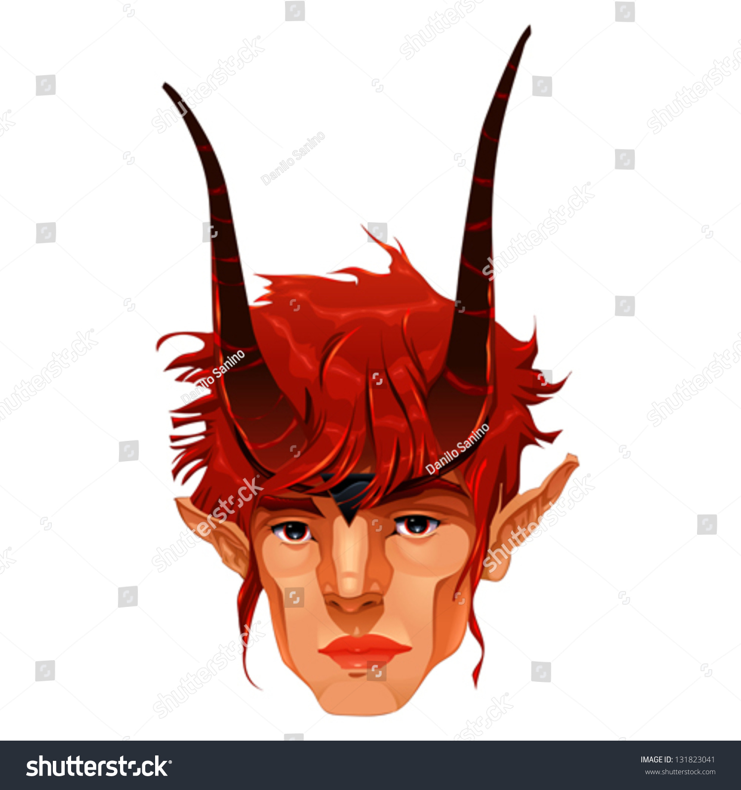 Mythological Demon Head Vector Isolated Illustration Stock Vector ...