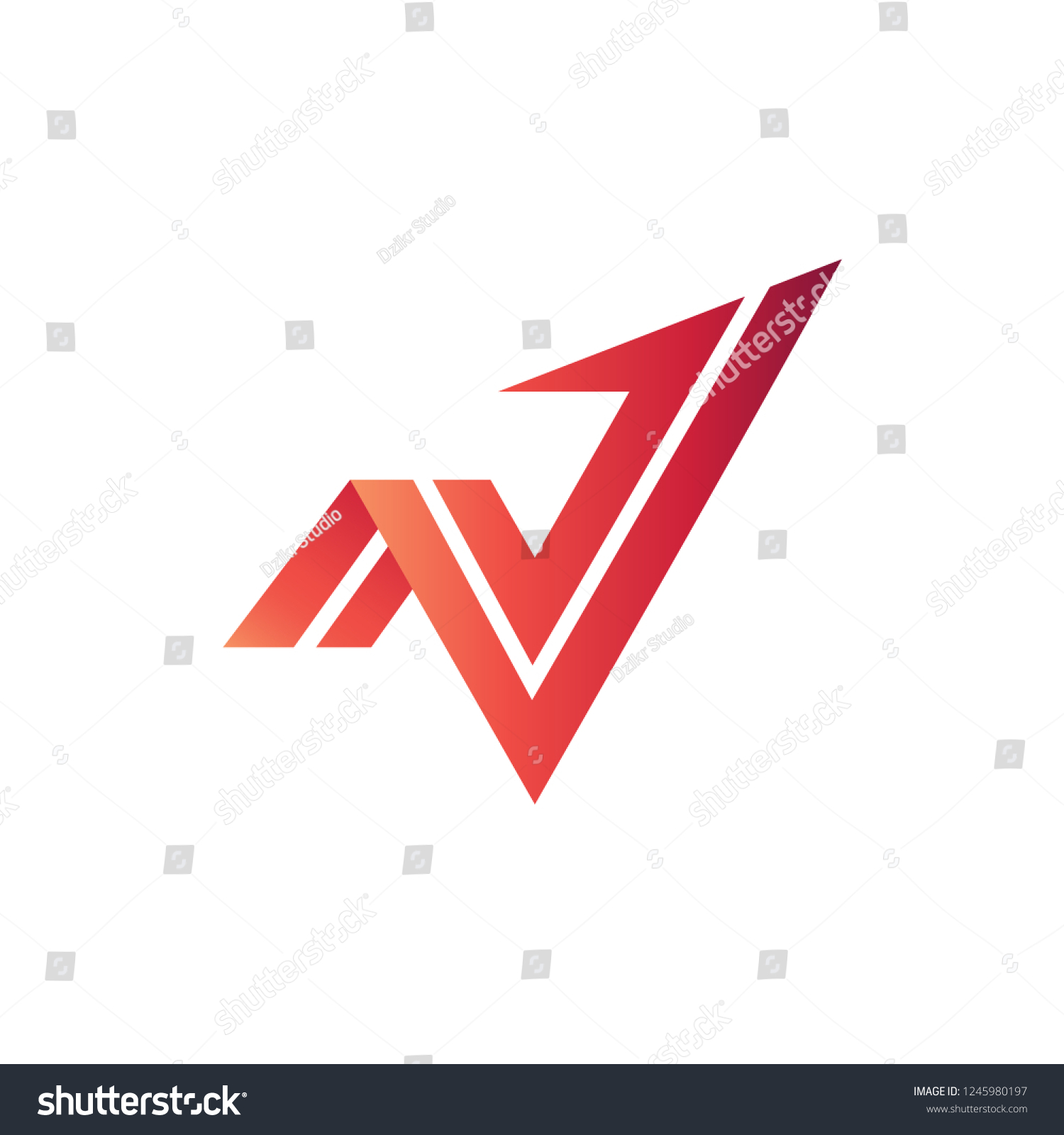 N V Arrow Logo Vector: vector de stock (libre de regalías) 1245980197 ...