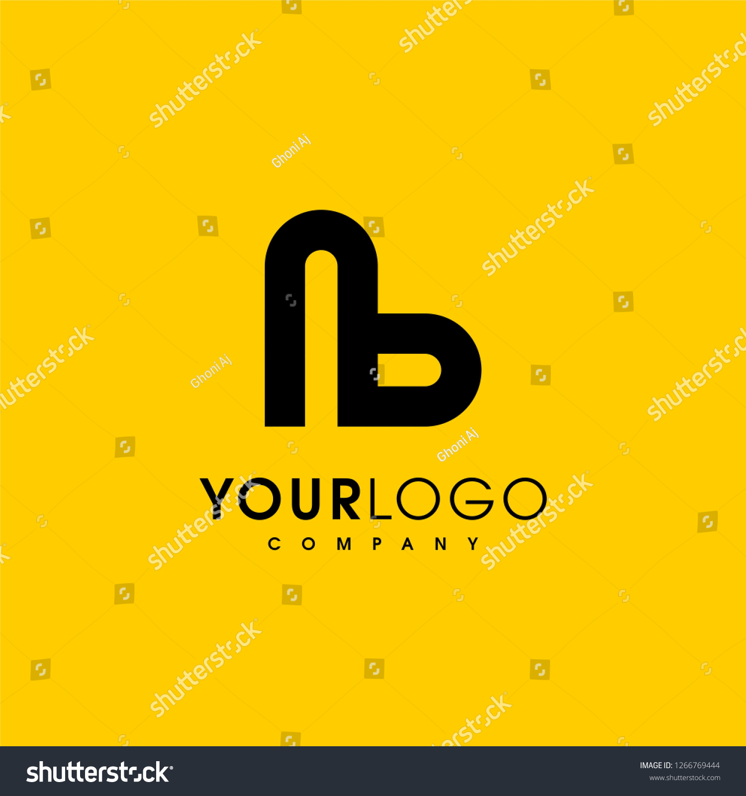 N B Letter Logo Vector Stock Vector (Royalty Free) 1266769444