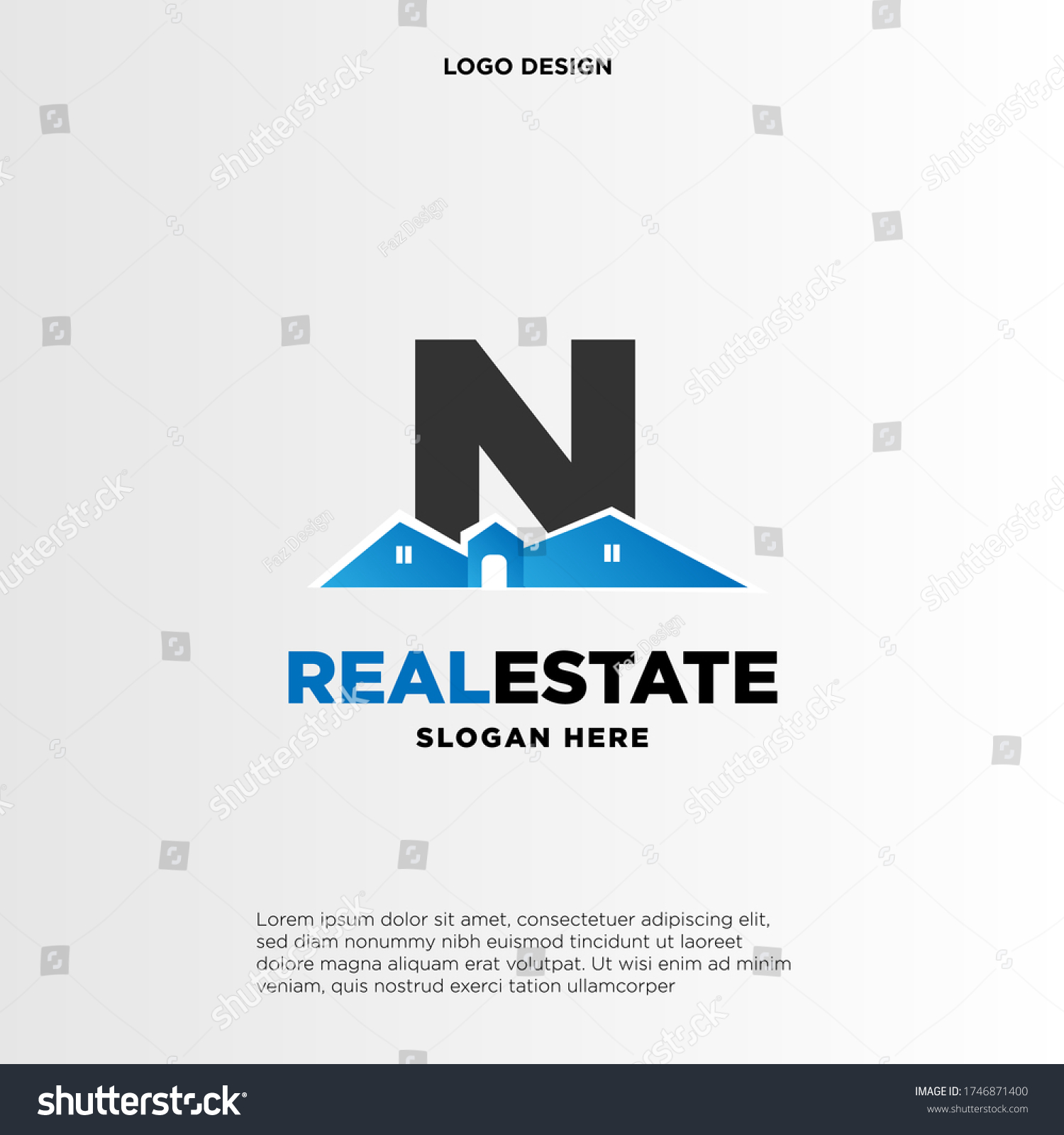 N Initial Logo Concept Building Template Stock Vector (Royalty Free ...