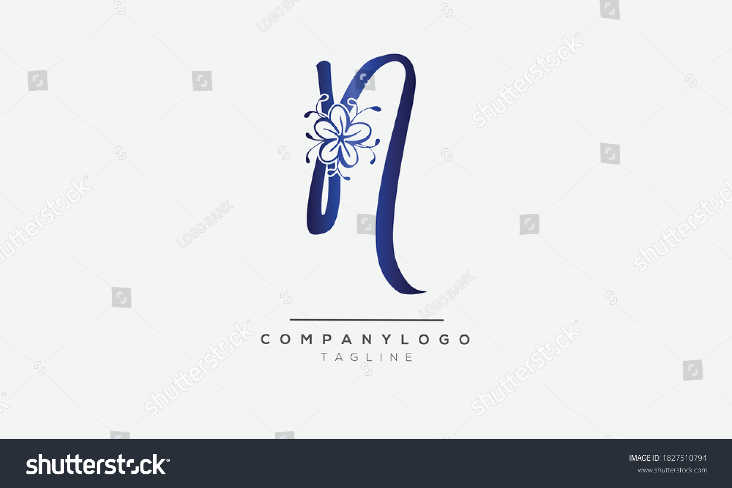 N Initials Monogram Letter Text Alphabet Stock Vector (Royalty Free ...