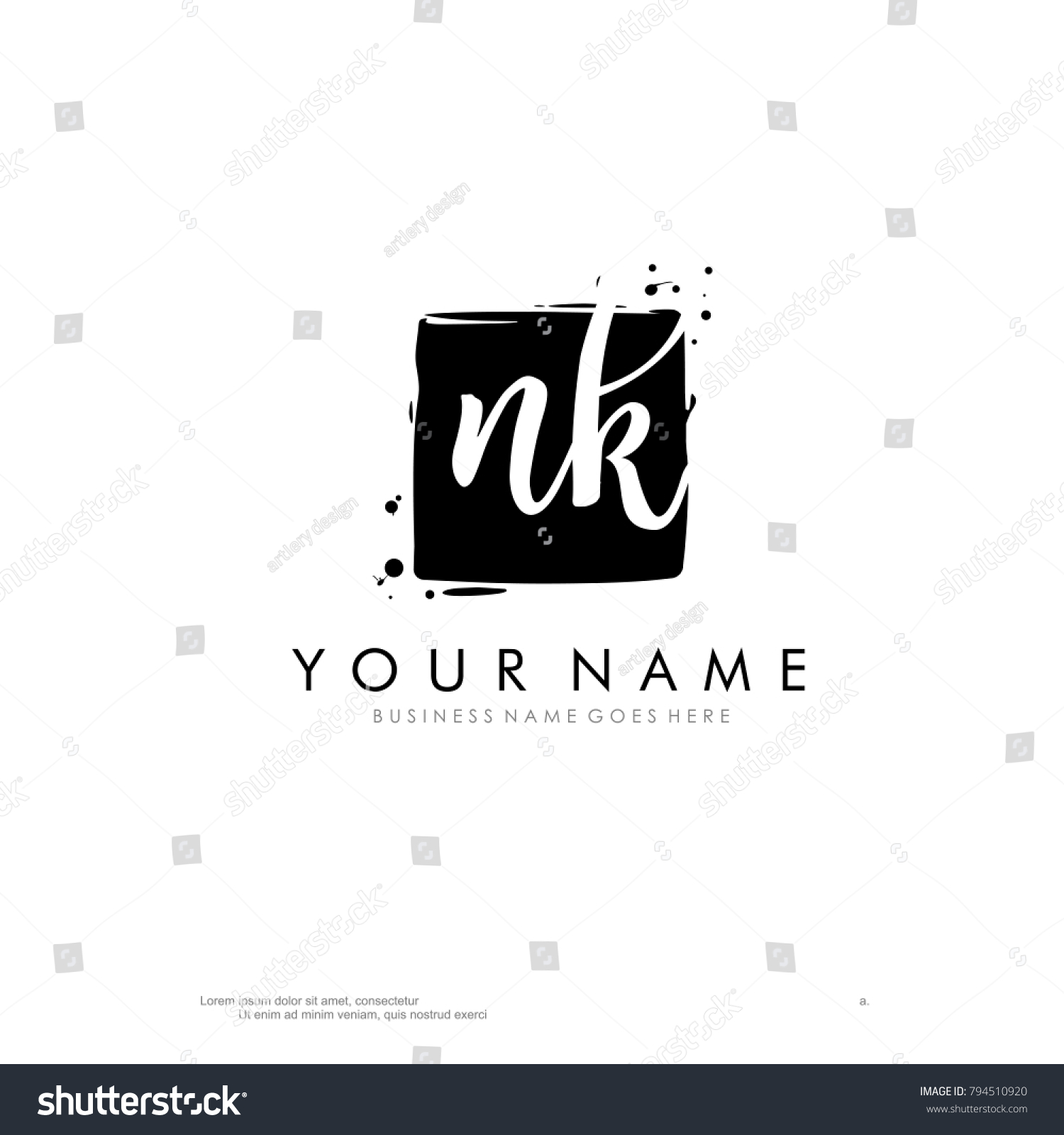N K Initial Square Logo Template Stock Vector (Royalty Free) 794510920 ...