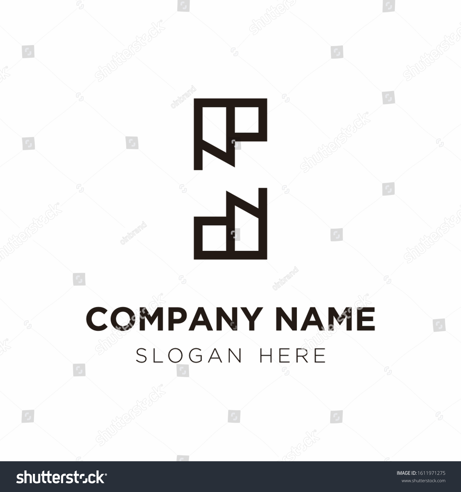 N Negative Space Logo Design Vector Stock Vector (Royalty Free ...