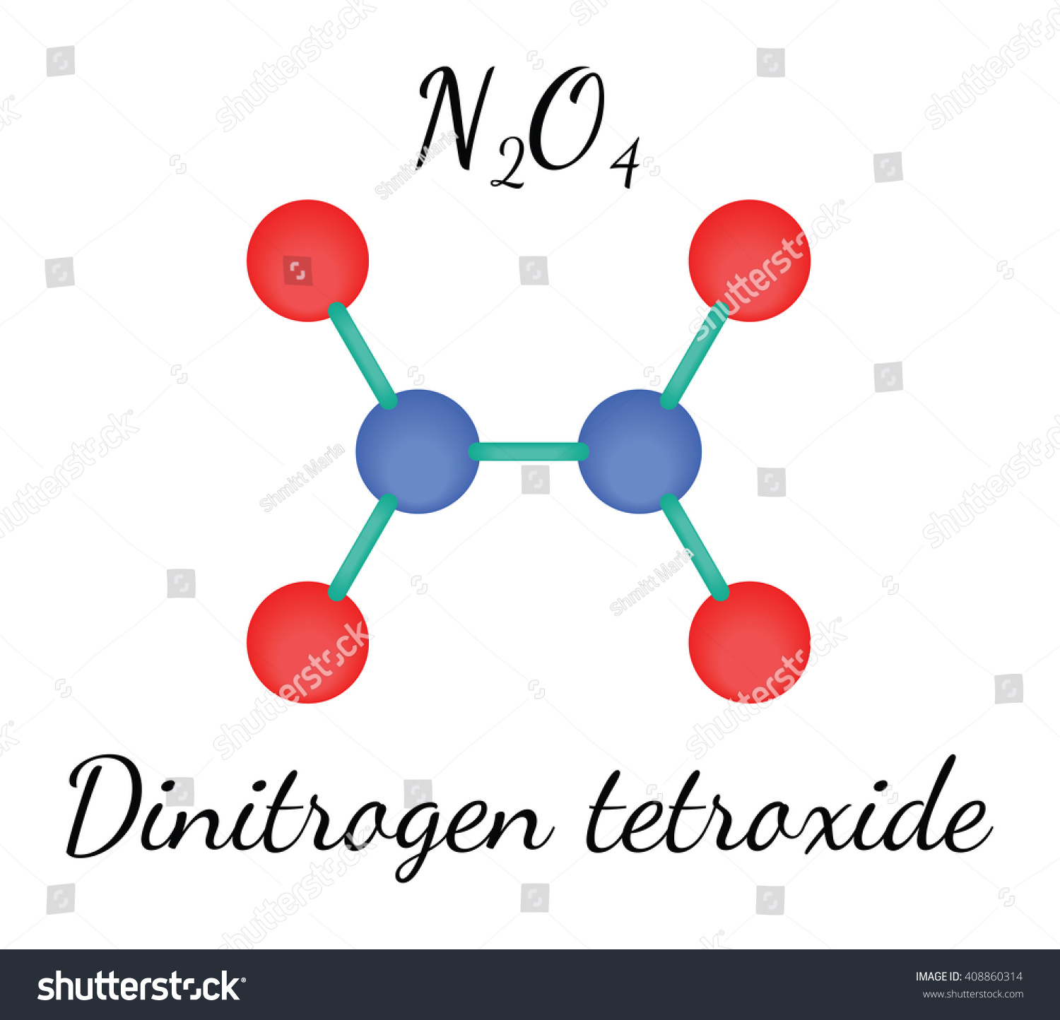 N2o4 Dinitrogen Tetroxide Molecule Stock Vector (Royalty Free) 408860314