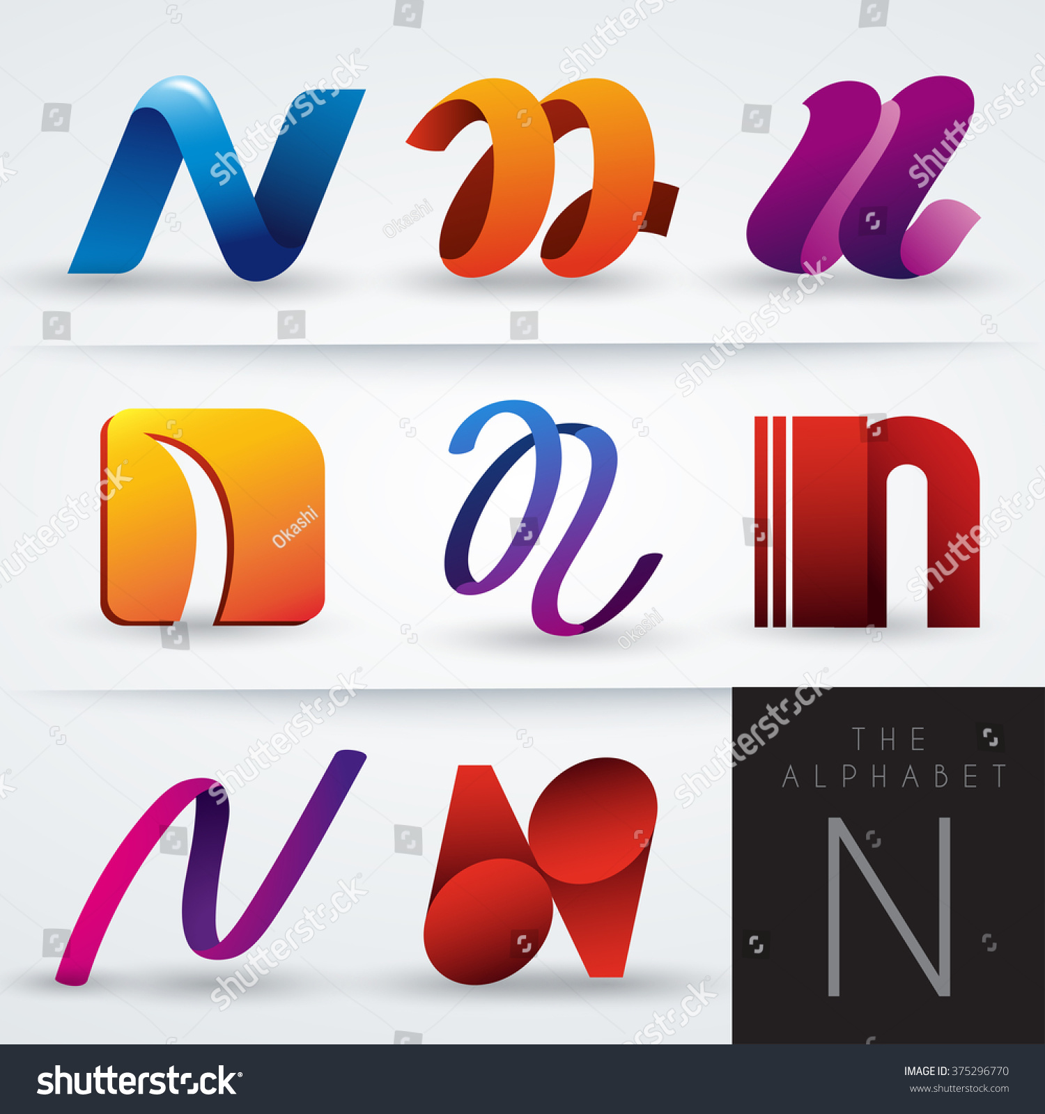 N Shaped Design Vector Illustration Stock Vector (Royalty Free) 375296770