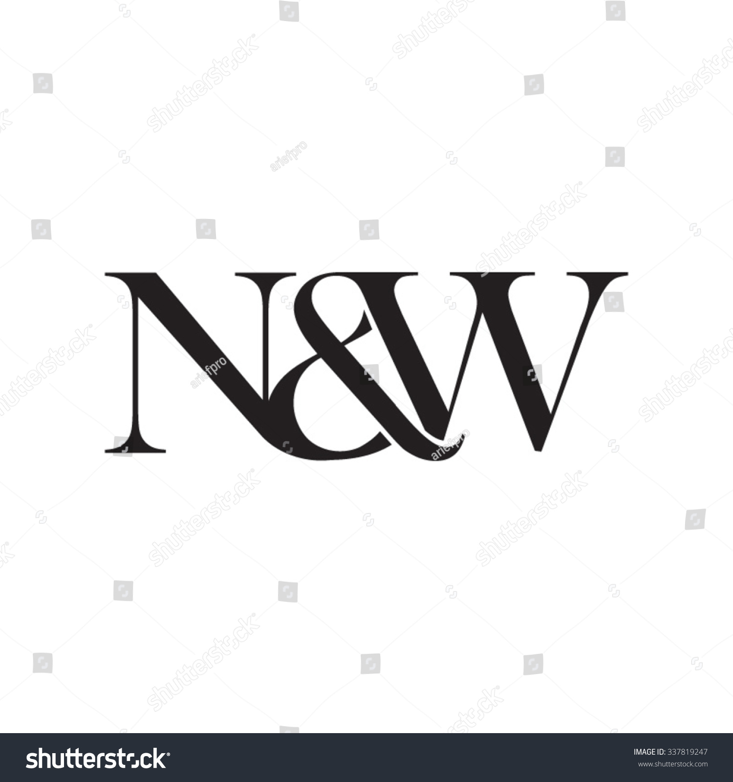 Nw Initial Logo Ampersand Monogram Logo Stock Vector (Royalty Free ...
