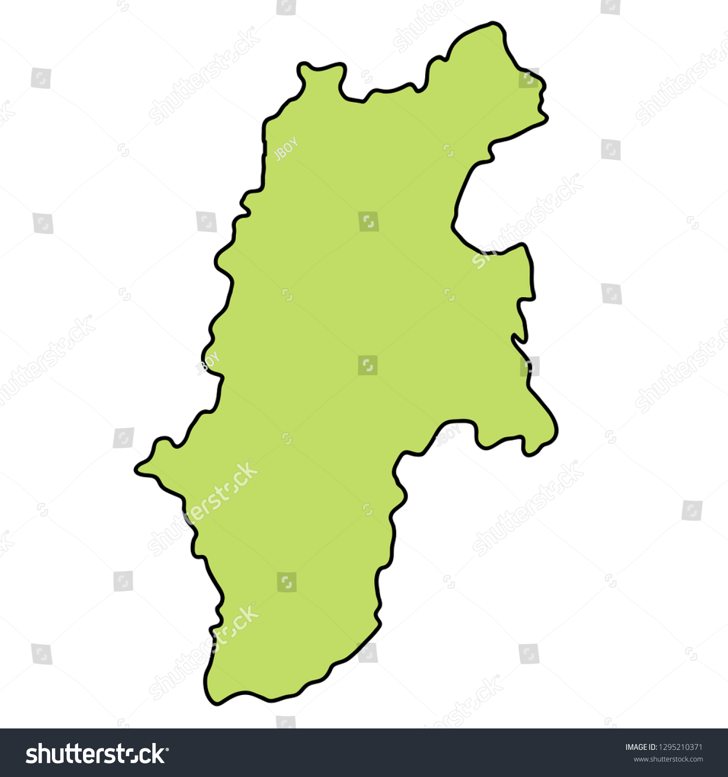 Nagano Map Frame Icon Stock Vector (Royalty Free) 1295210371