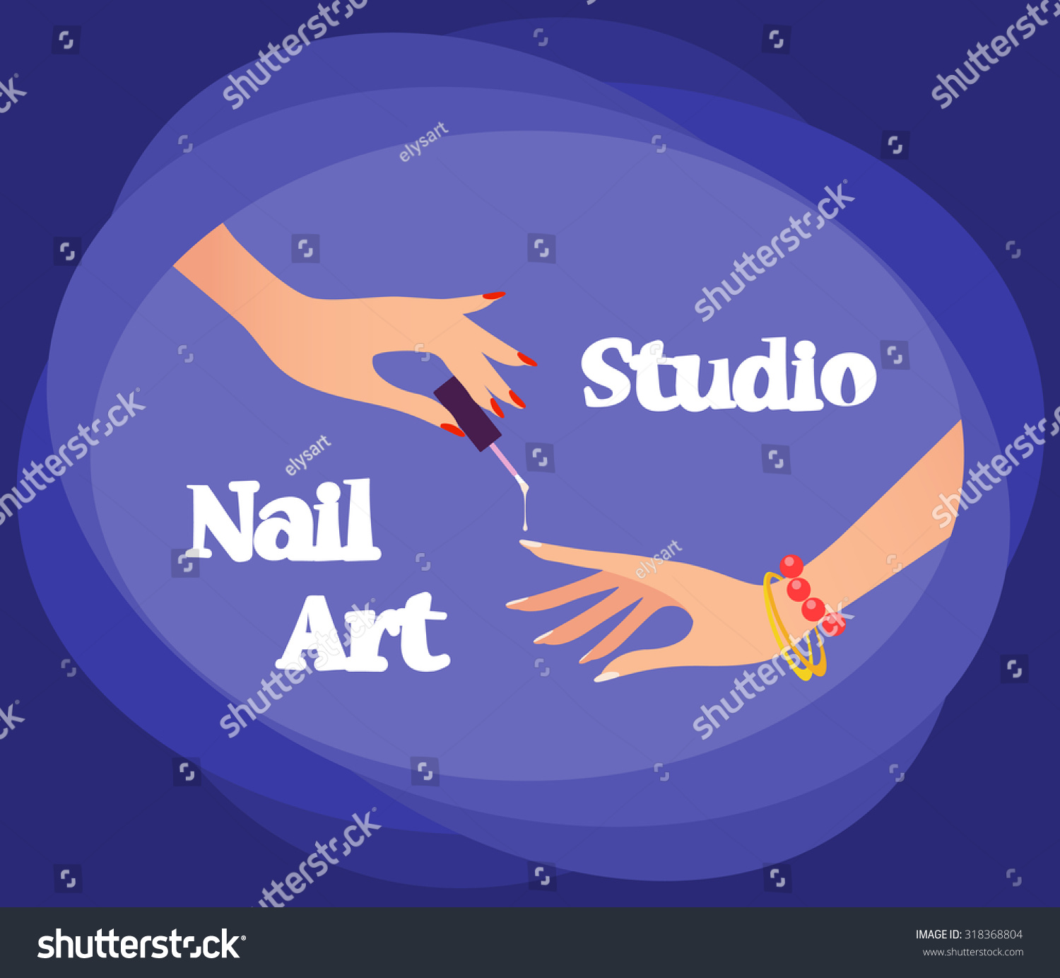 Nail Art Studio Vector Illustration Stock Vector (Royalty Free ...