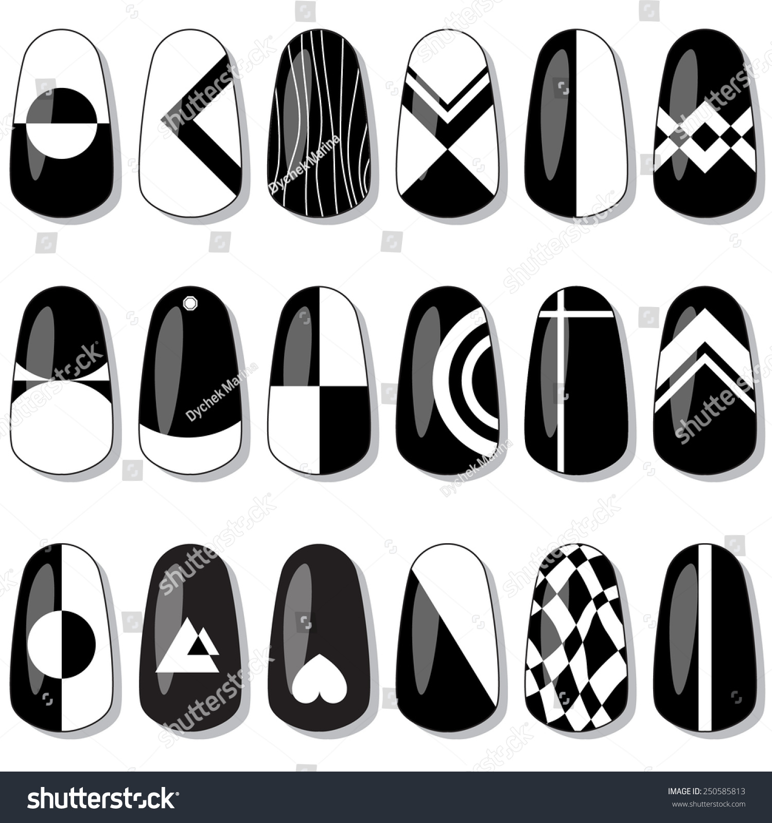Nail Design Stock Vector (Royalty Free) 250585813