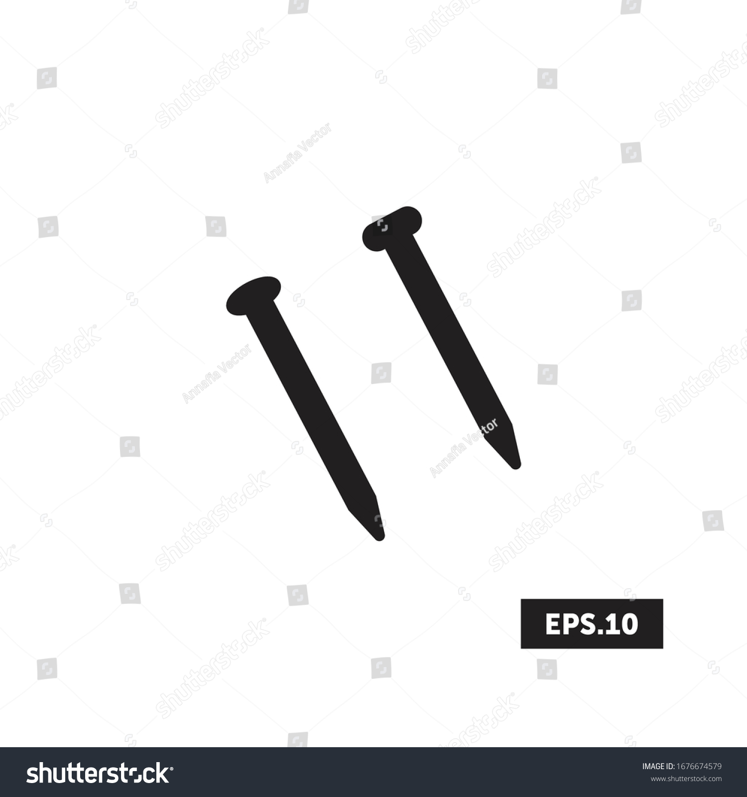 Nail Icon Carpenter Signsymbol Vector Stock Vector (Royalty Free ...