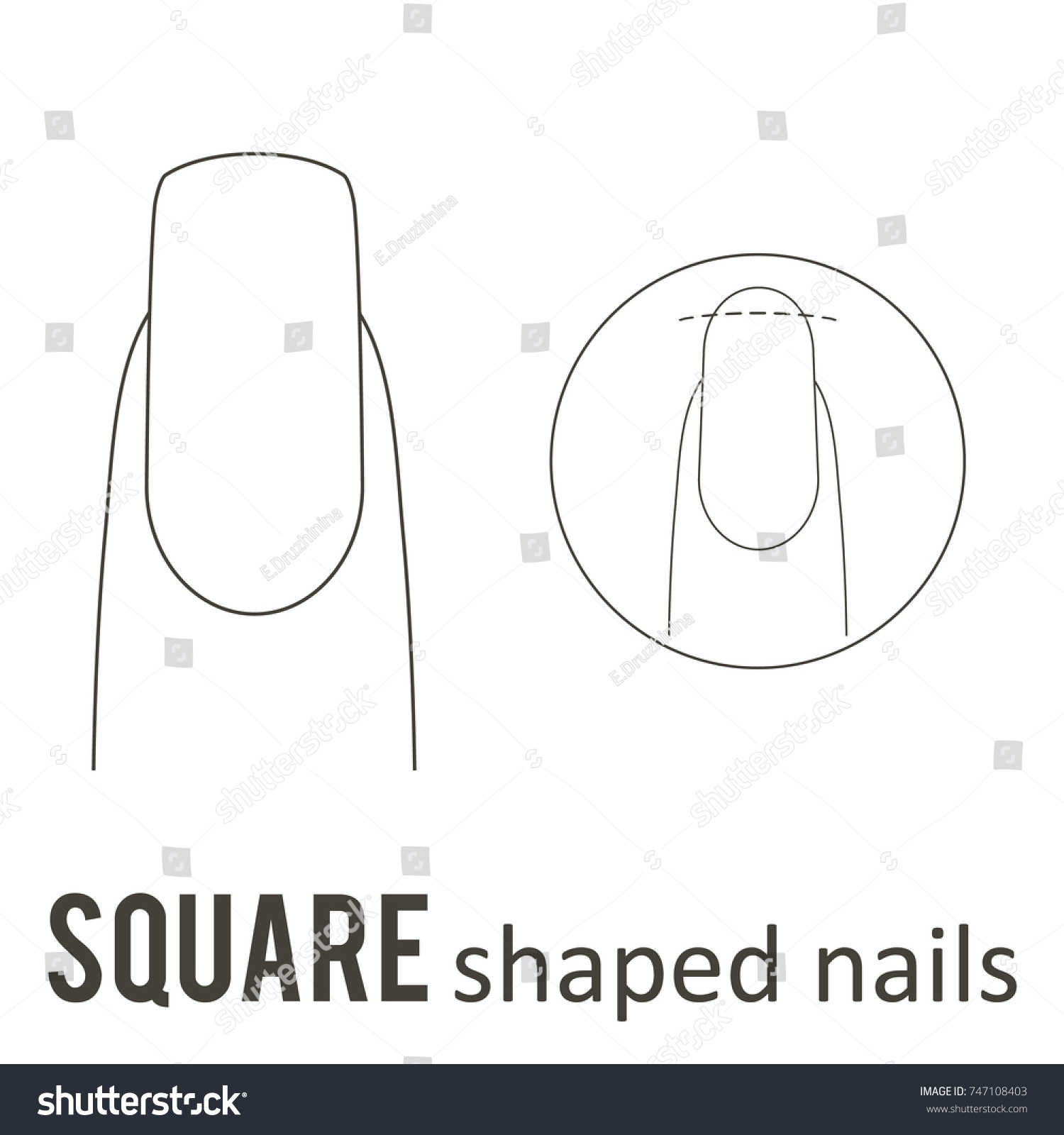 Nail Manicure How Make Square Nail Stock Vector (Royalty Free ...