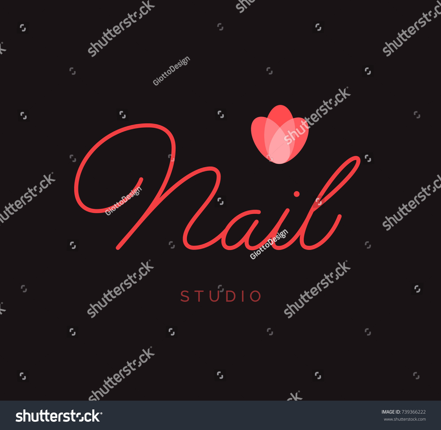 Nail Studio Vector Logo Lettering Custom Stock Vector (Royalty Free ...