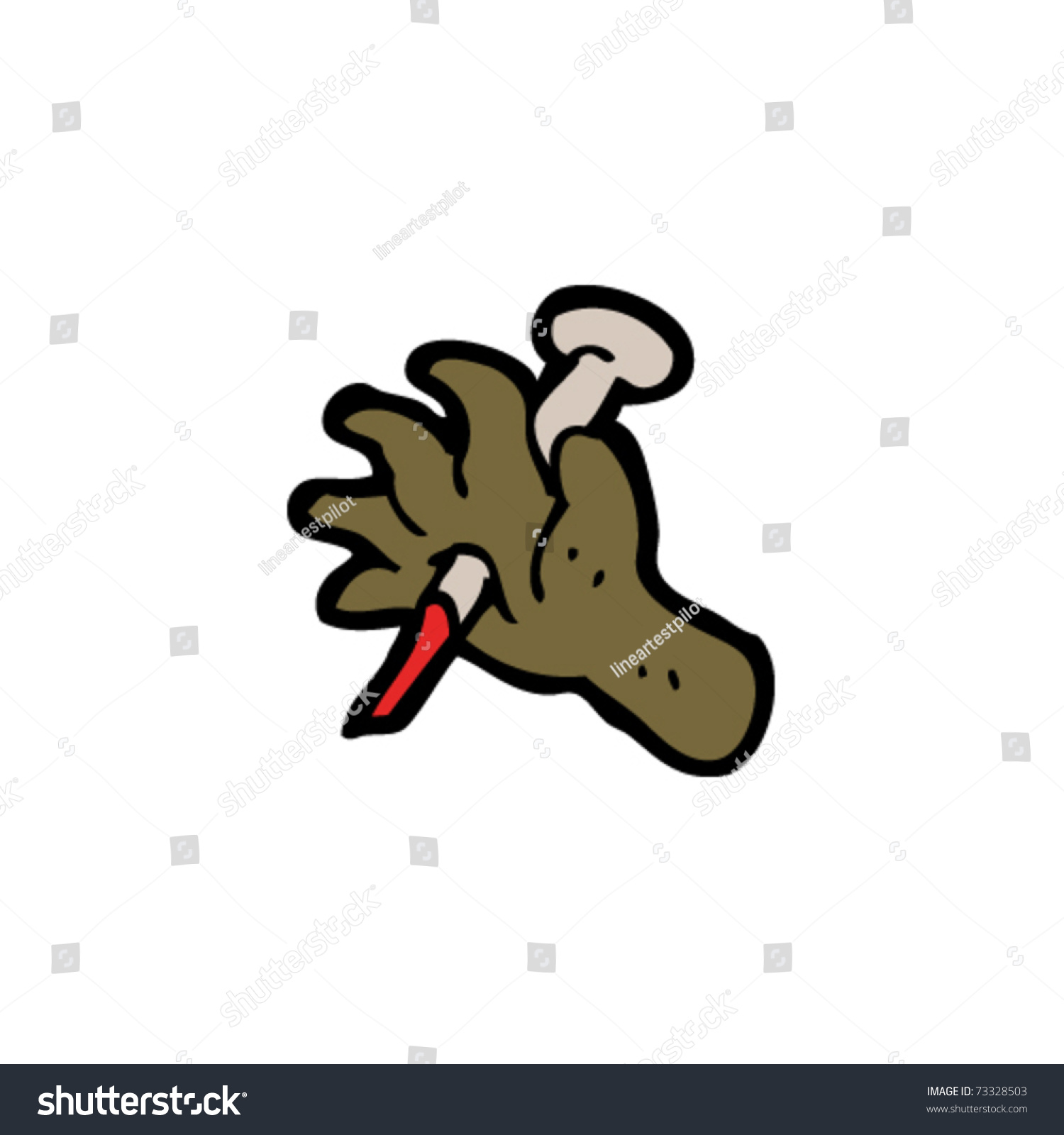 Nail Through Hand Cartoon Stock Vector Illustration 73328503 : Shutterstock