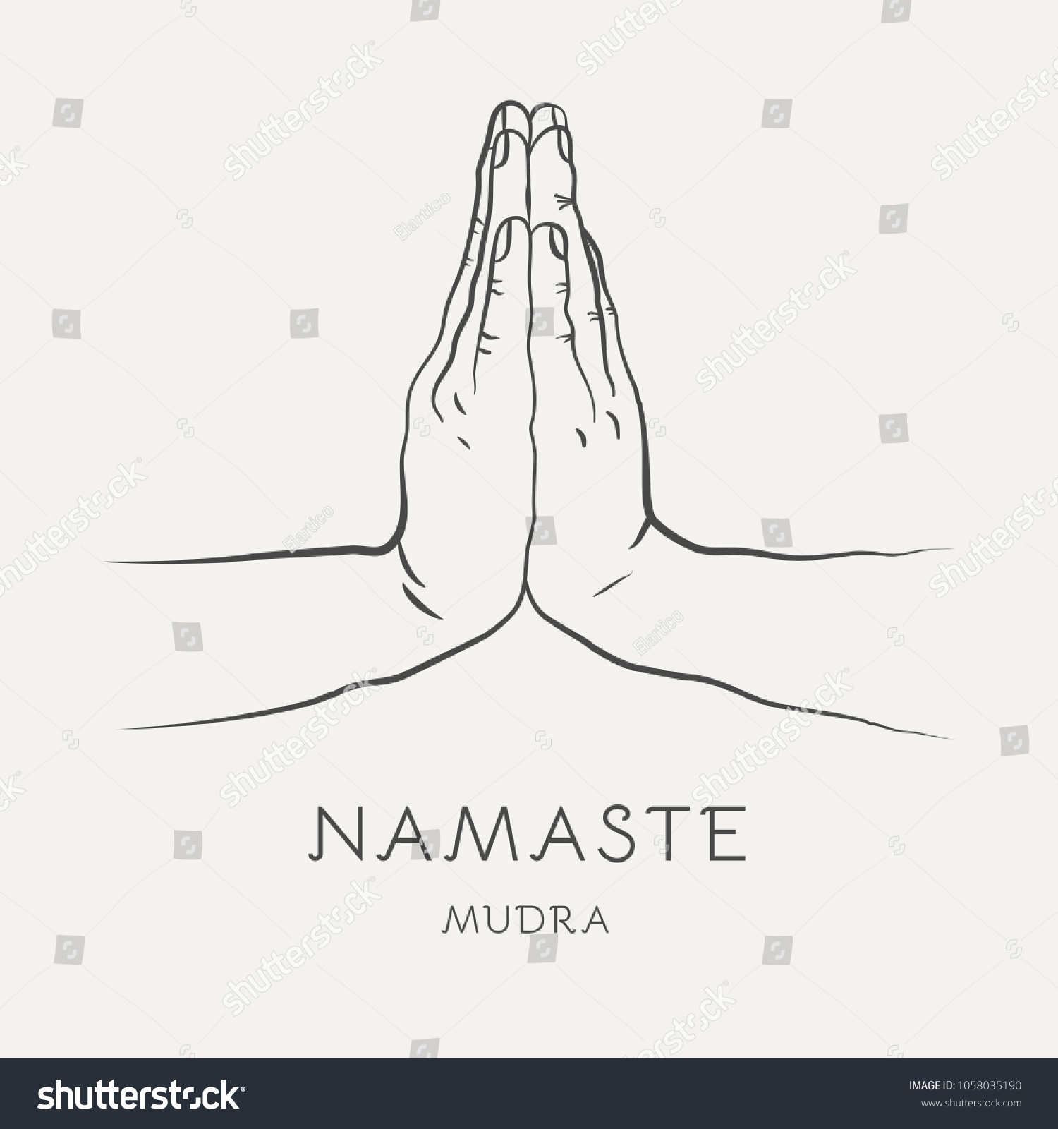 Namaste Mudra Gesture Yoga Fingers Symbol: vector de stock (libre de ... Namaste Mudra Gesture Yoga Fingers Symbol: vector de stock (libre de ...