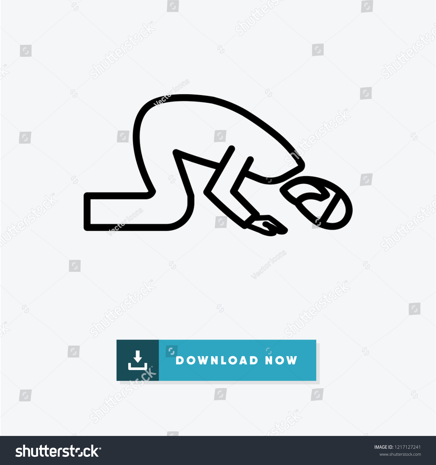 Namaz Islamic Prayer Vector Icon Stock Vector (Royalty Free) 1217127241 ...