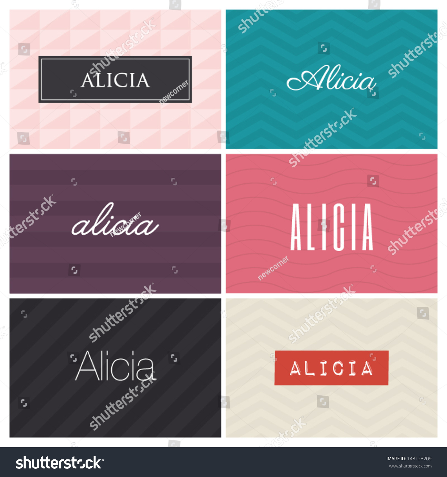 Name Alicia Graphic Design Elements Stock Vector (Royalty Free) 148128209