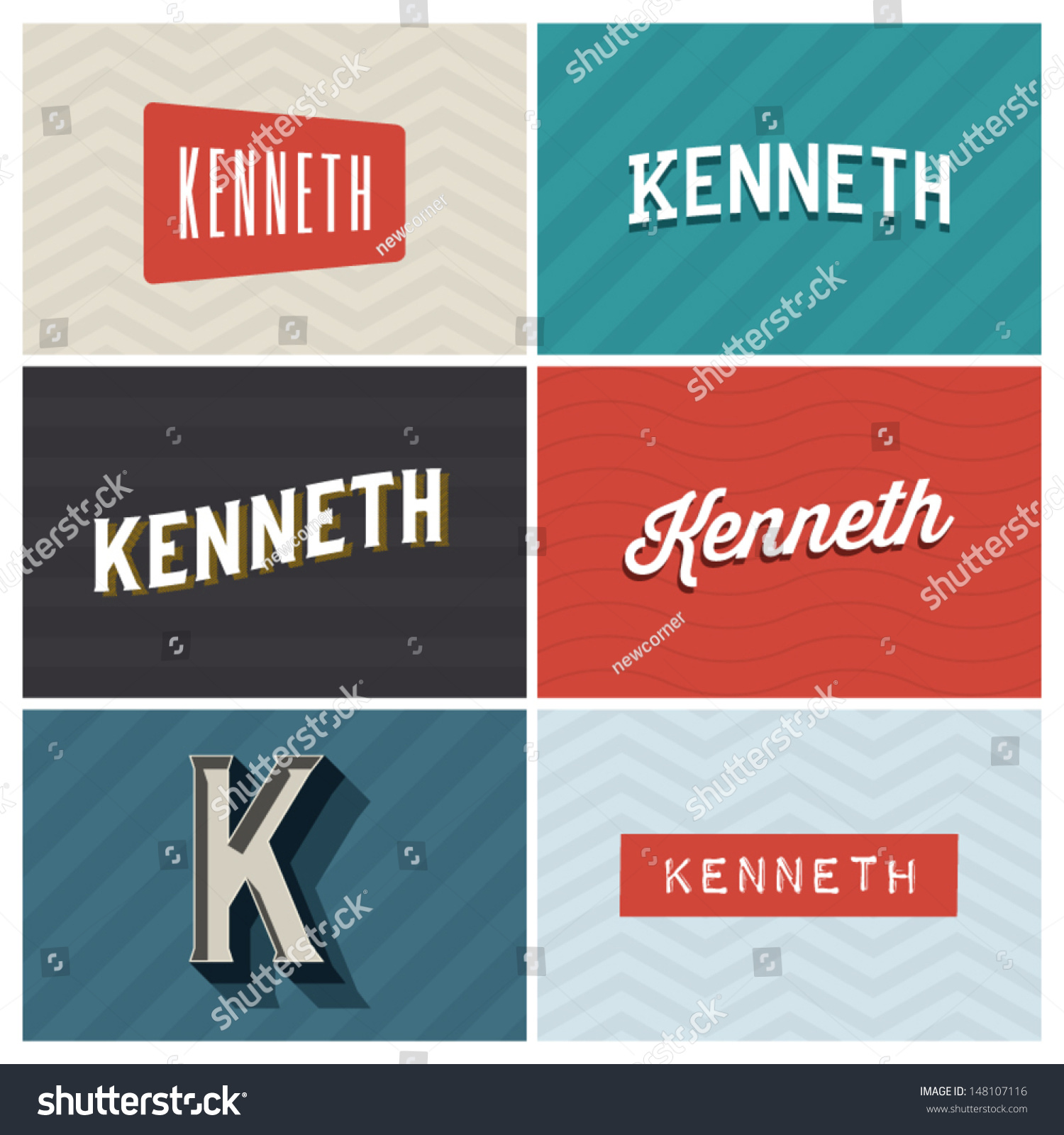 Name Kenneth Graphic Design Elements Stock Vector (Royalty Free ...