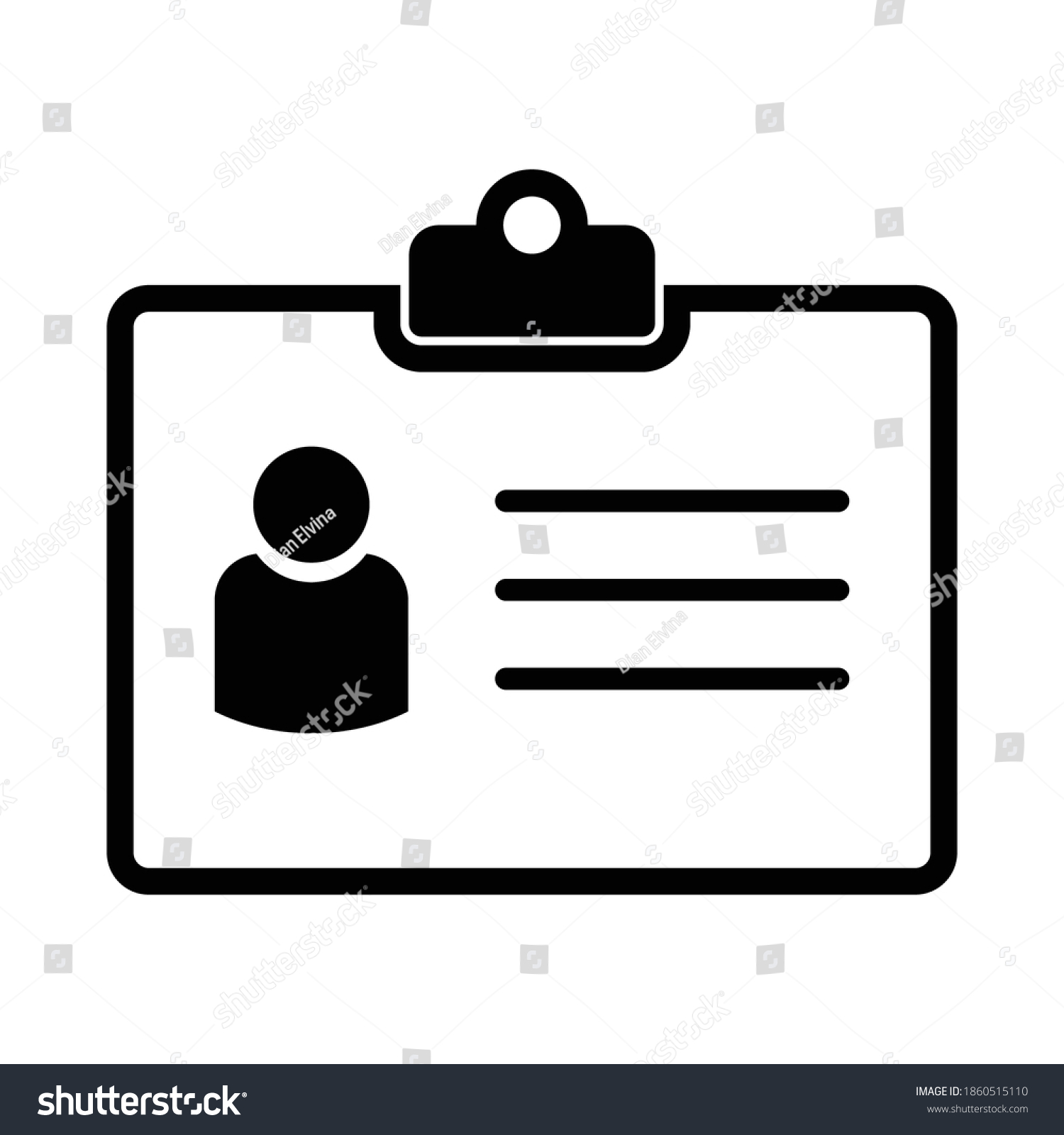 Vektor Stok Name Tag Card Icon Vector (Tanpa Royalti) 1860515110 ...