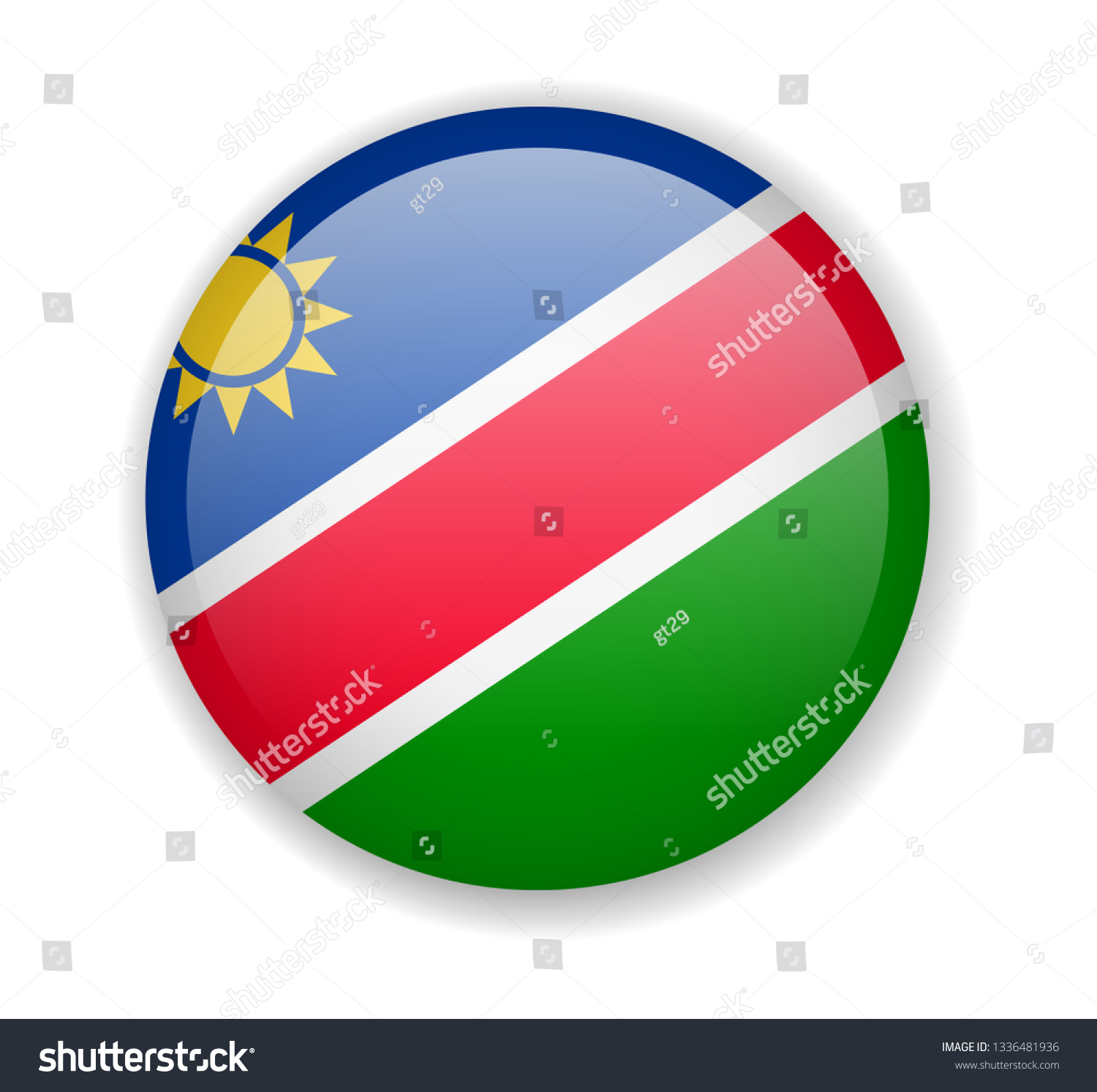 Namibia Flag Round Bright Icon Vector Stock Vector (Royalty Free ...