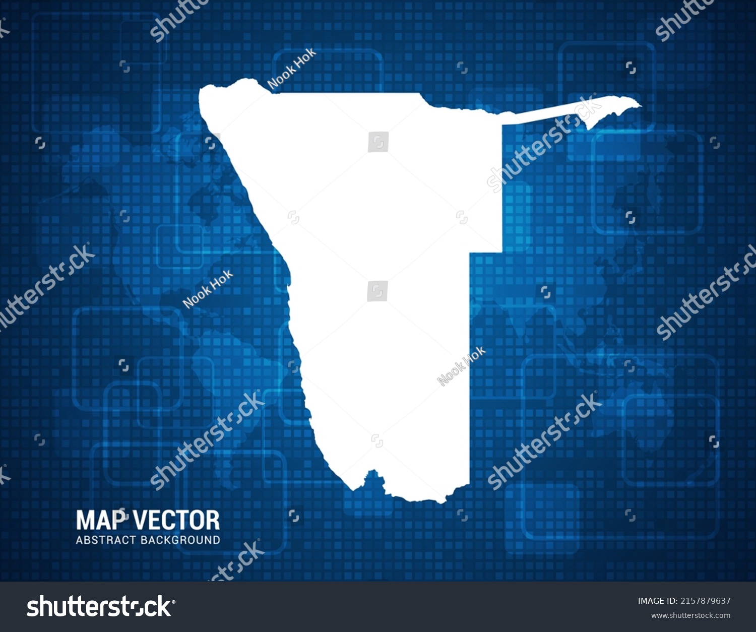 Namibia Map Abstract Blue Background Technology Stock Vector (Royalty ...
