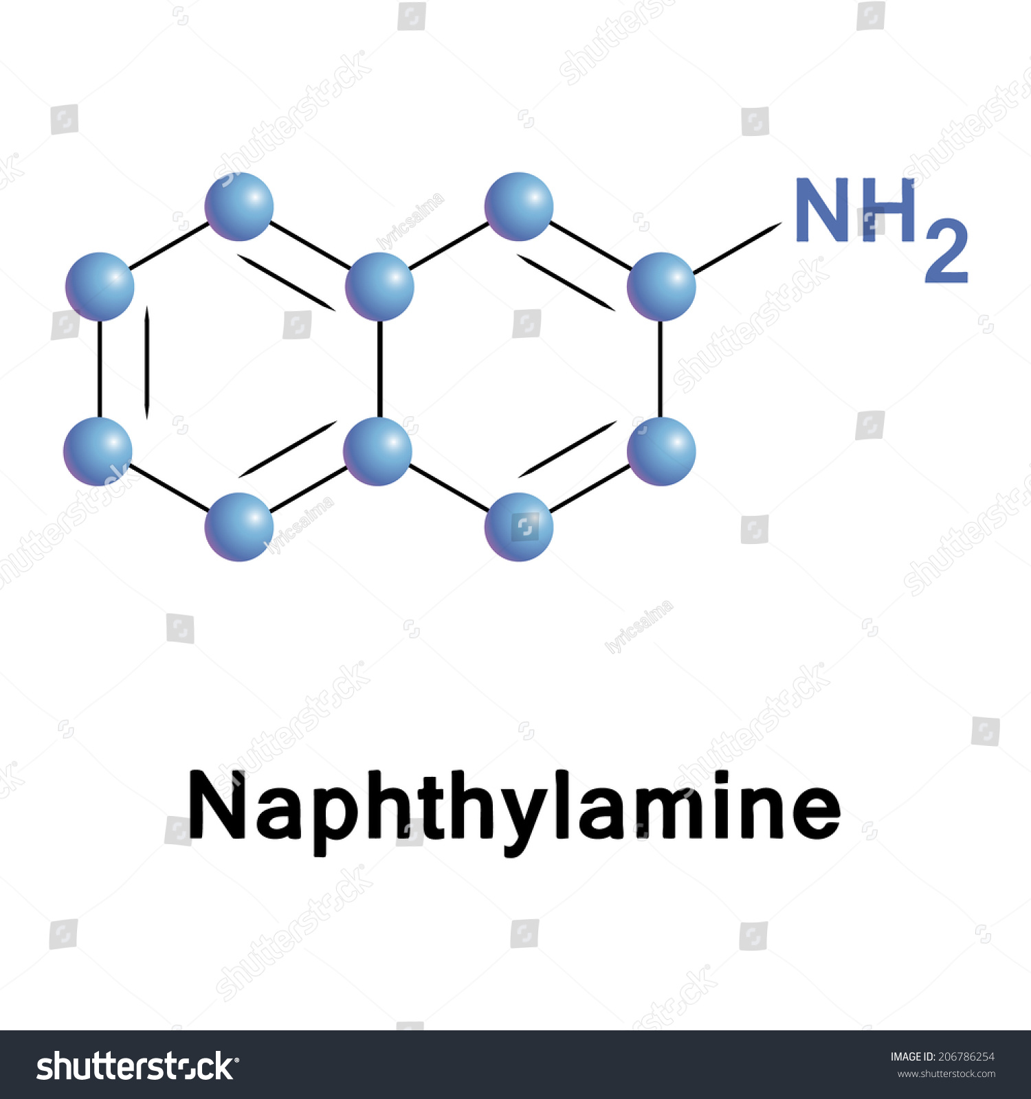 Naphthylamine Chemical Compound Moleccular Structure Vector Stock ...