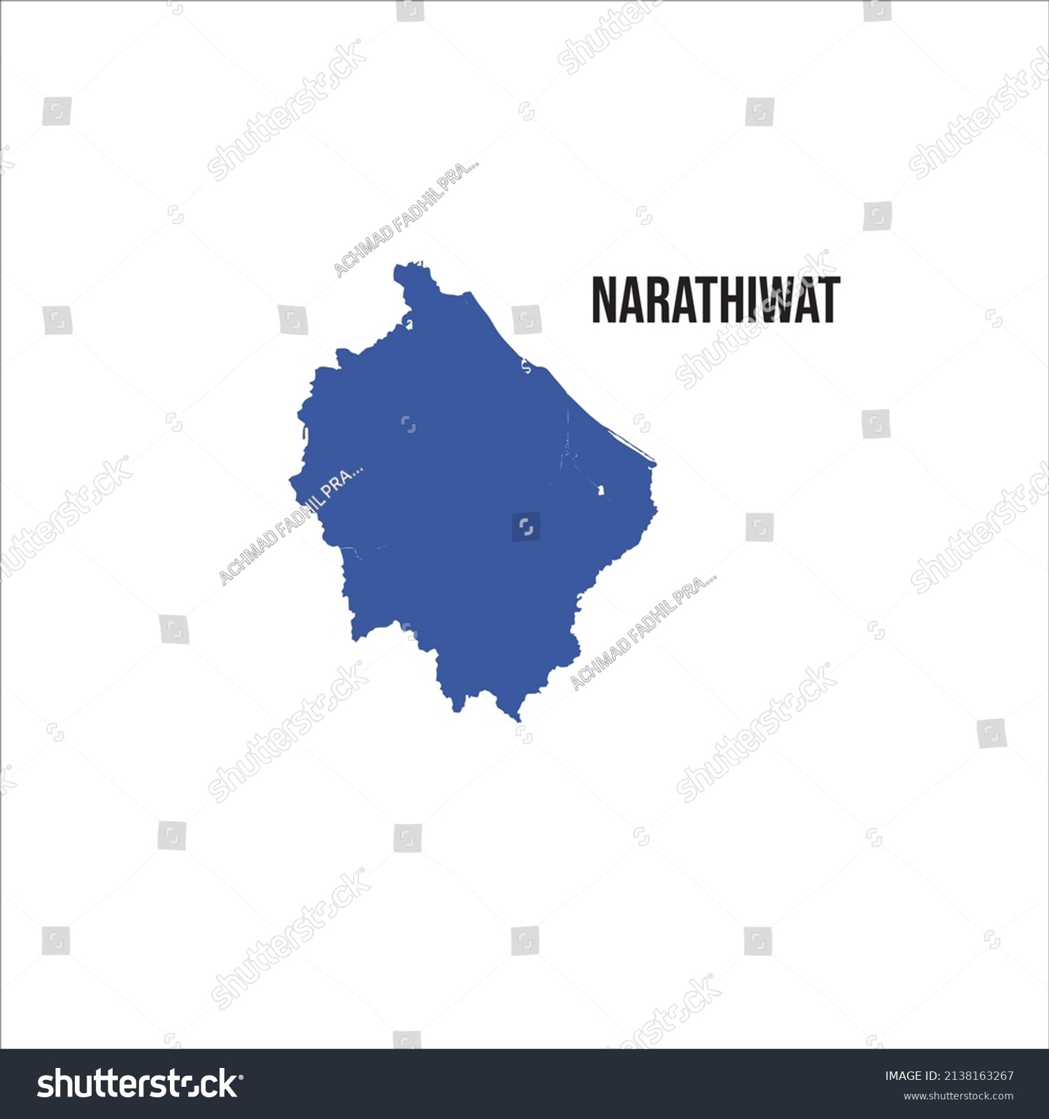 Narathiwat Map On White Background Stock Vector (Royalty Free ...