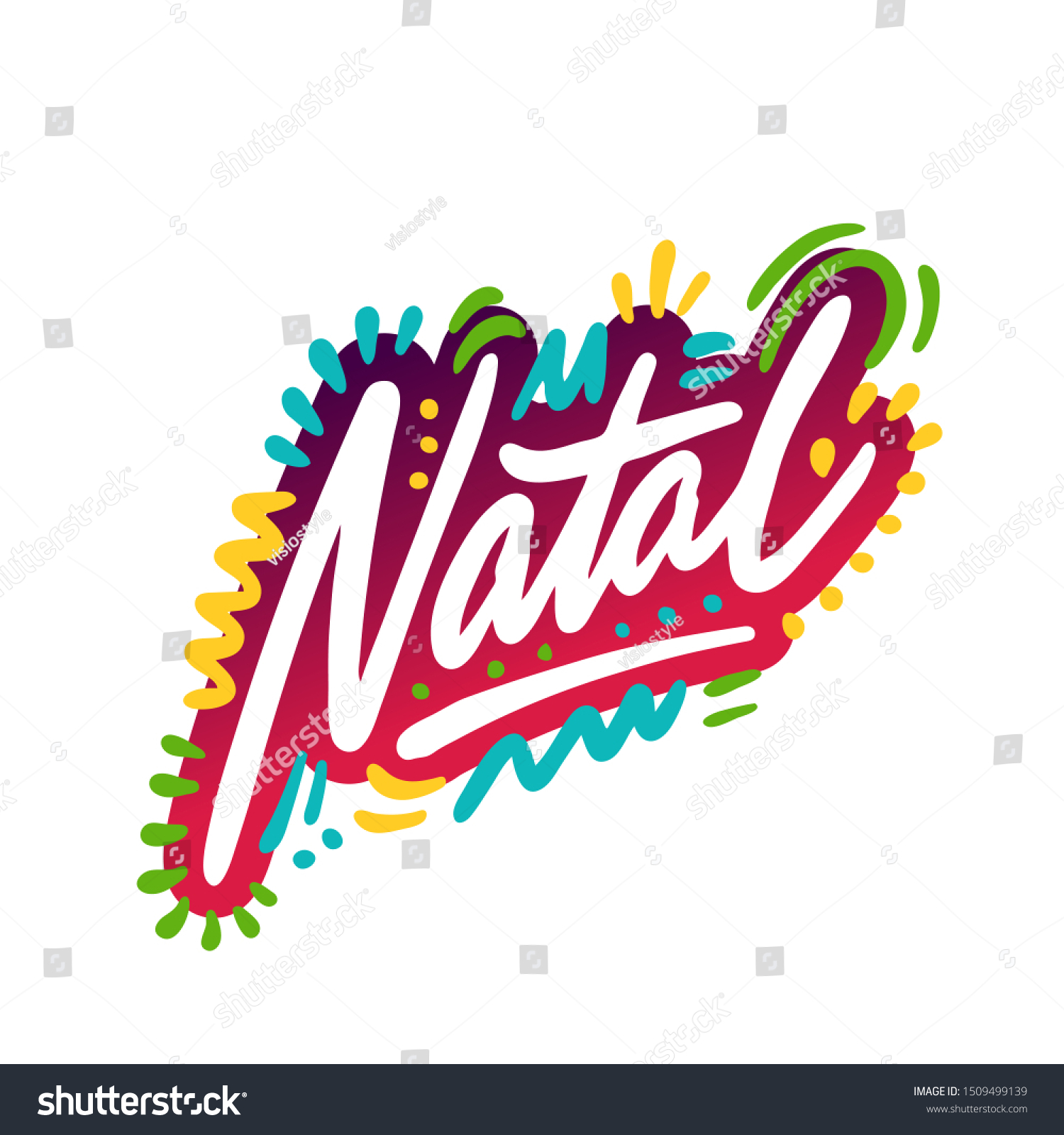 Natal Text Design Vector Calligraphy Typography Stock Vector (Royalty ...