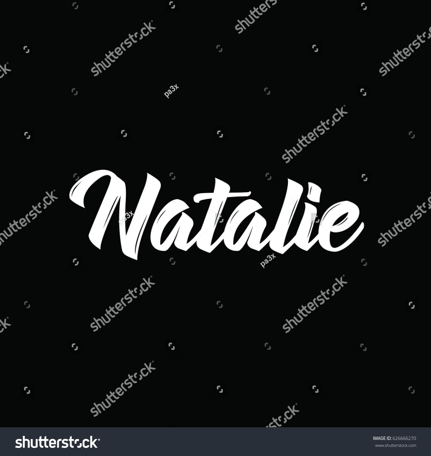 Natalie Text Design Vector Calligraphy Typography Stock Vector (Royalty ...