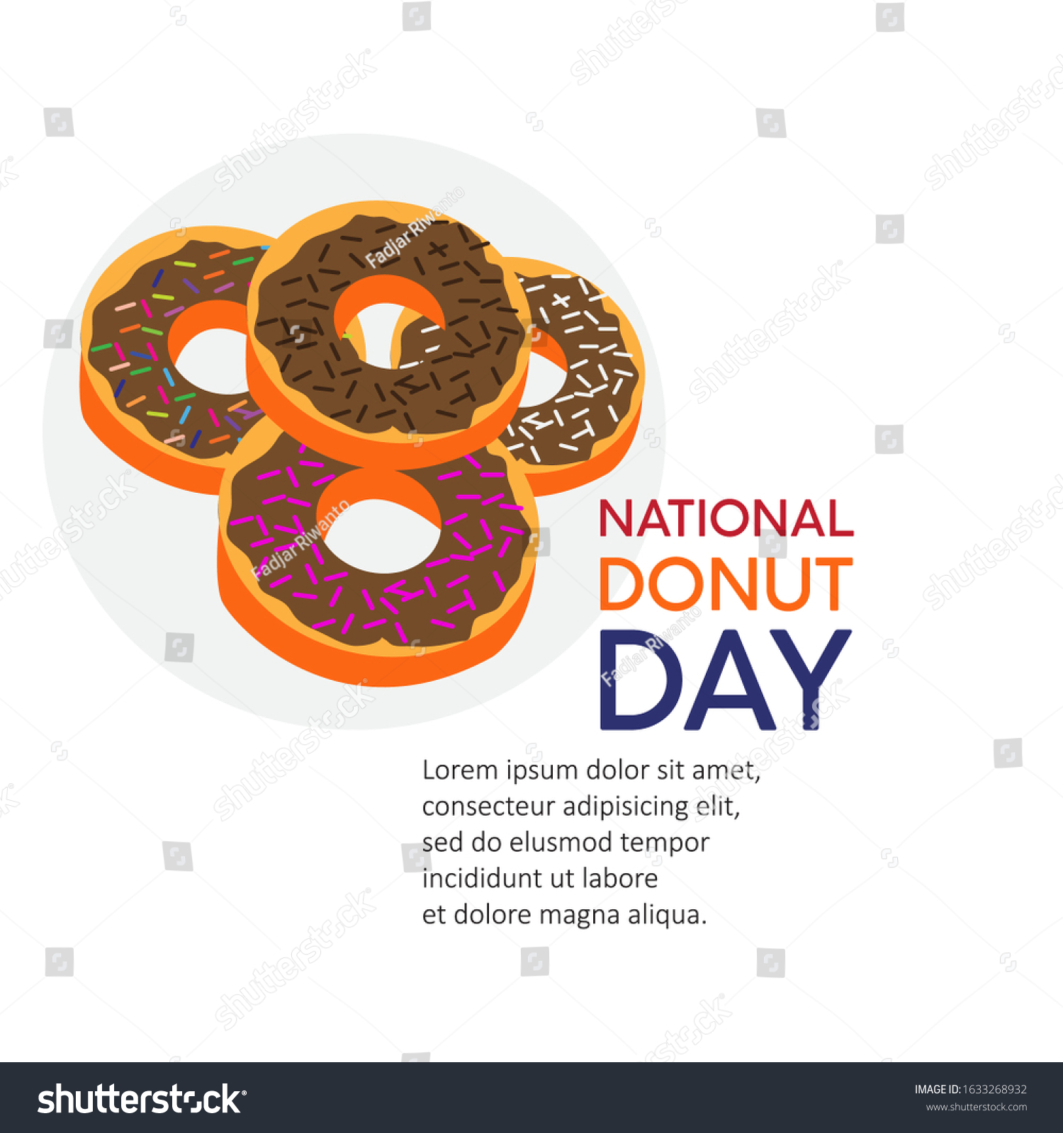 National Doughnut Vector Concept Template Design Stock Vector (Royalty ...