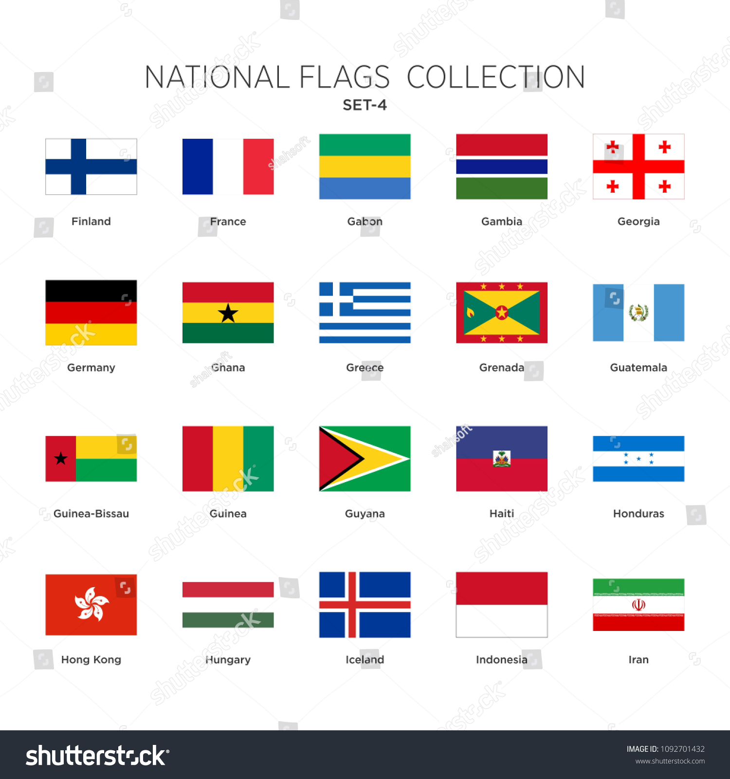 National Flags Collection Stock Vector (Royalty Free) 1092701432