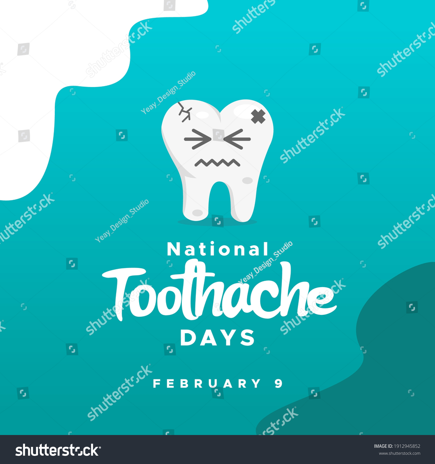 National Toothache Day Vector Design Template Stock Vector (Royalty ...