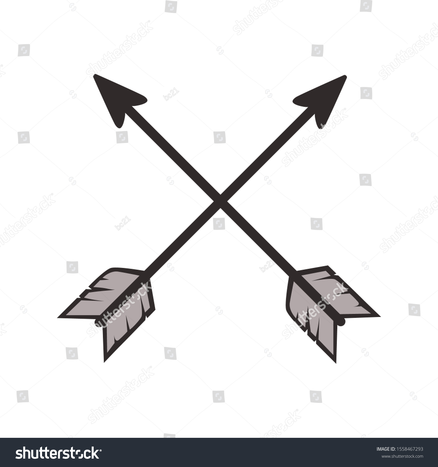 Native American Crossed Arrows Vector Stock Vector (Royalty Free ...