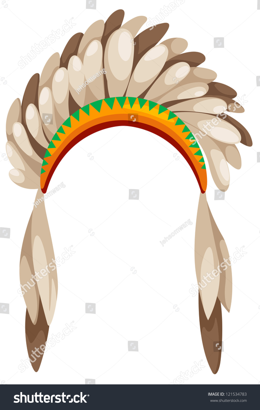 Native American Headdress Vector: vector de stock (libre de regalías ...