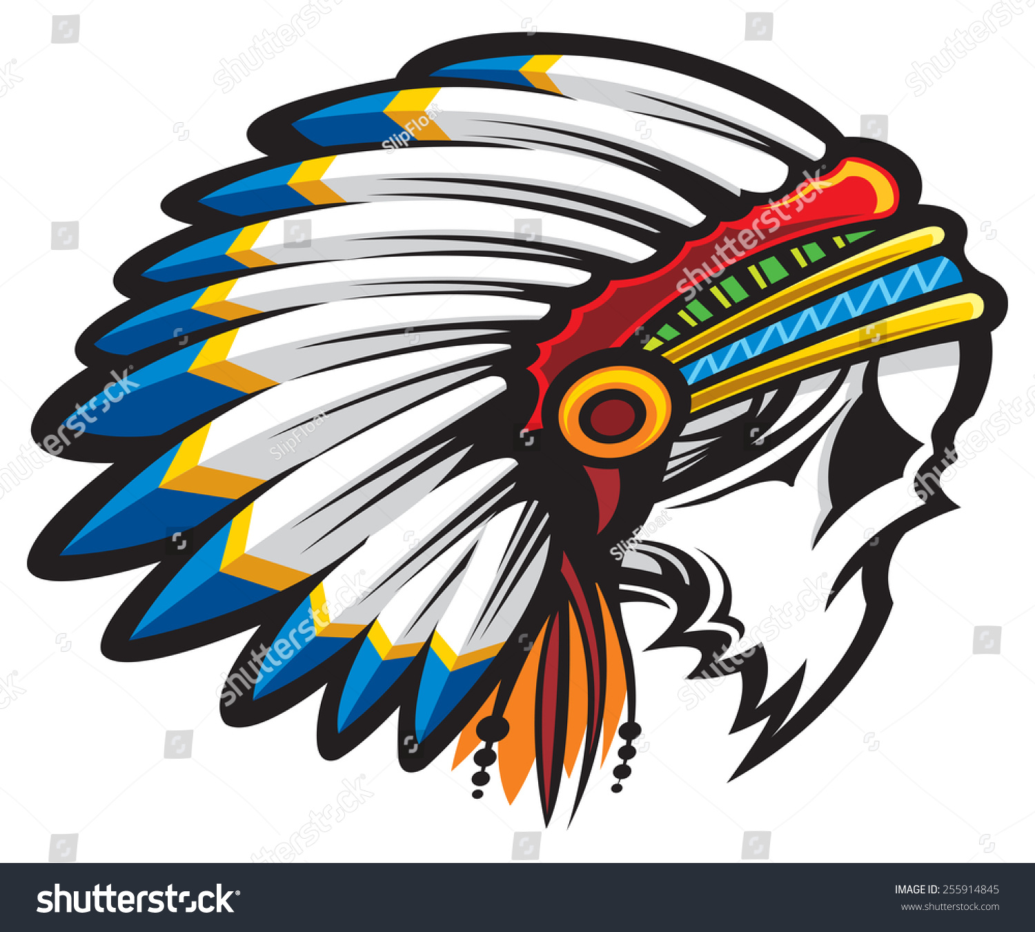 Native American Indian Stock Vector (Royalty Free) 255914845