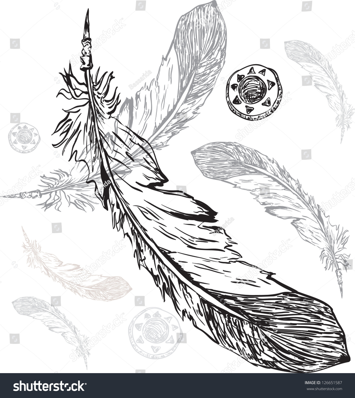 Native American Indian Feather: vector de stock (libre de regalías ...
