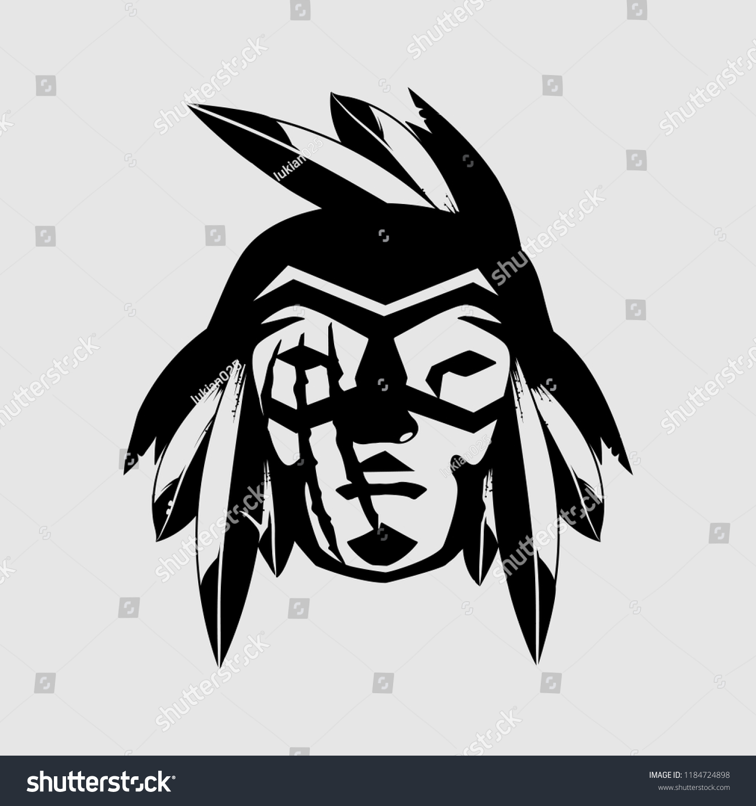 Native American Logo Stock Vector (Royalty Free) 1184724898