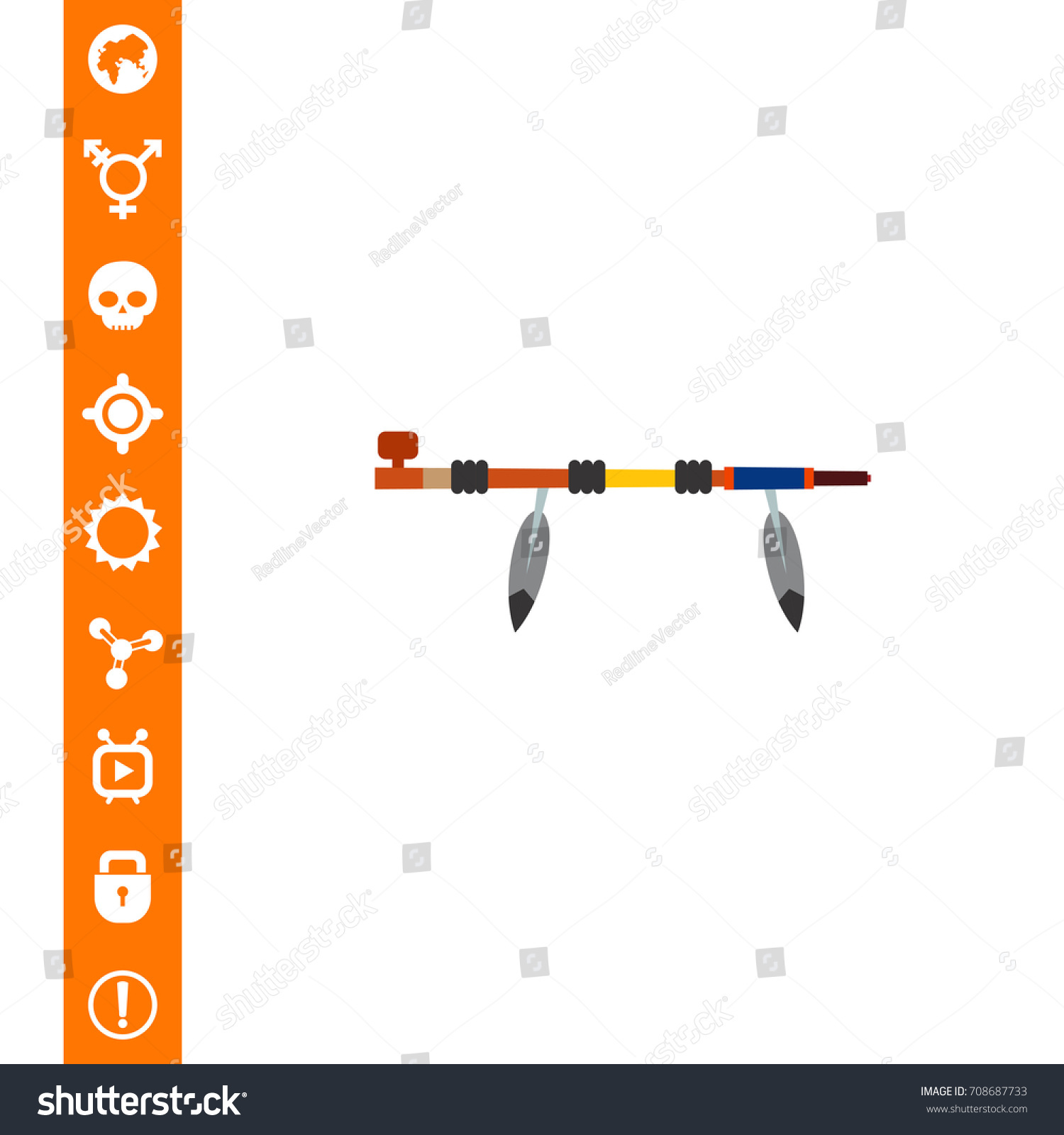 Native American Peace Pipe Icon: เวกเตอร์สต็อก (ปลอดค่าลิขสิทธิ์ ...